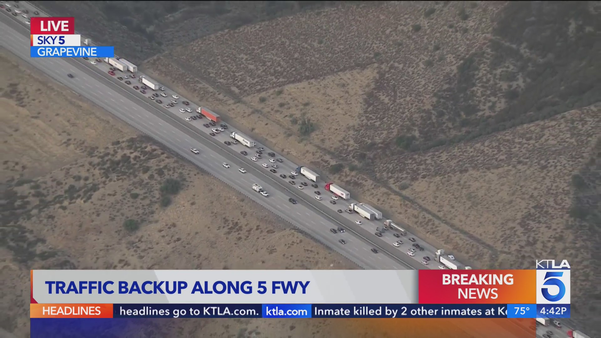Traffic collision leads to 29-mile backup along 5 Freeway near ...