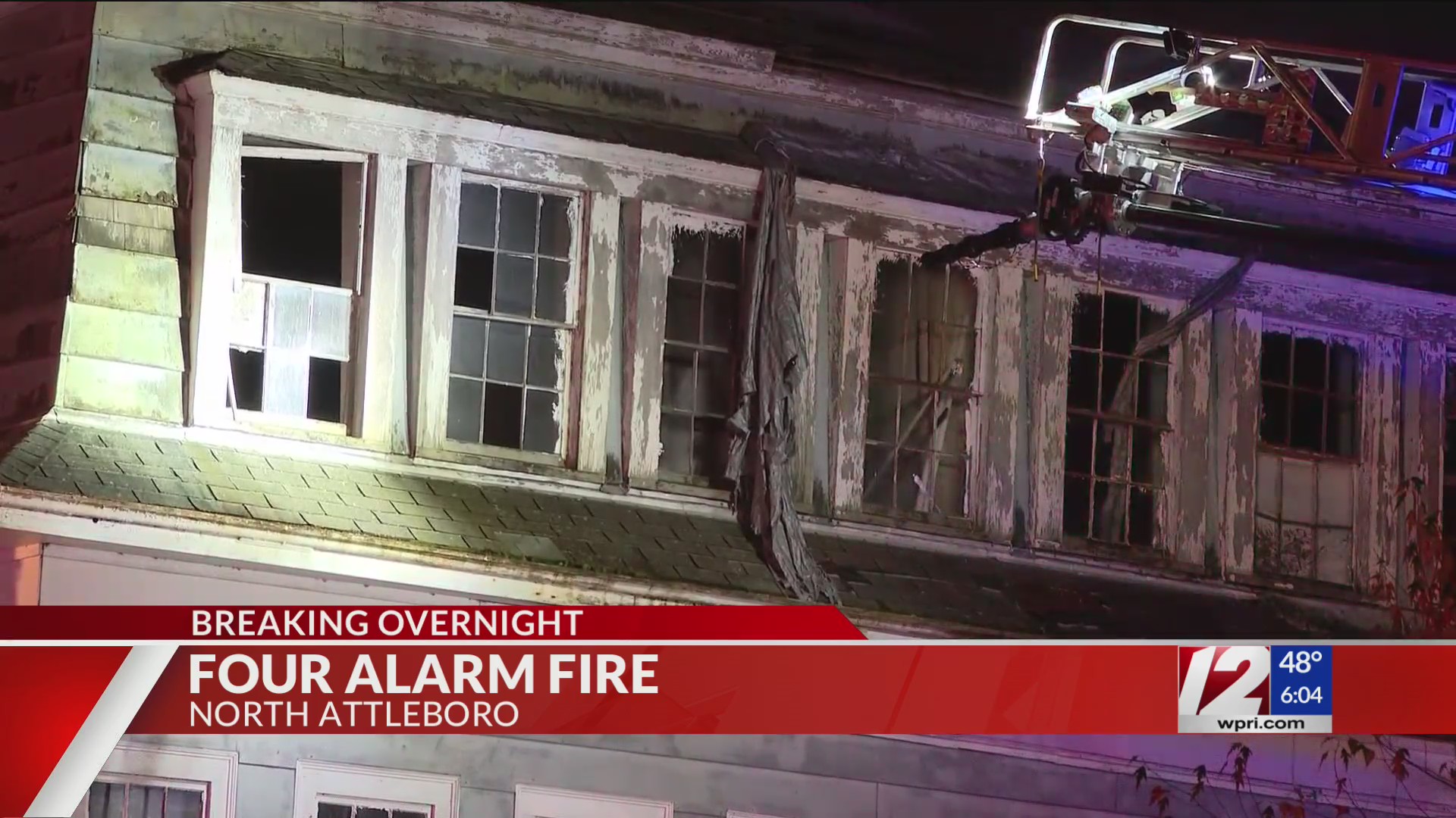 4-alarm fire breaks out at abandoned building in North Attleboro – WPRI.com