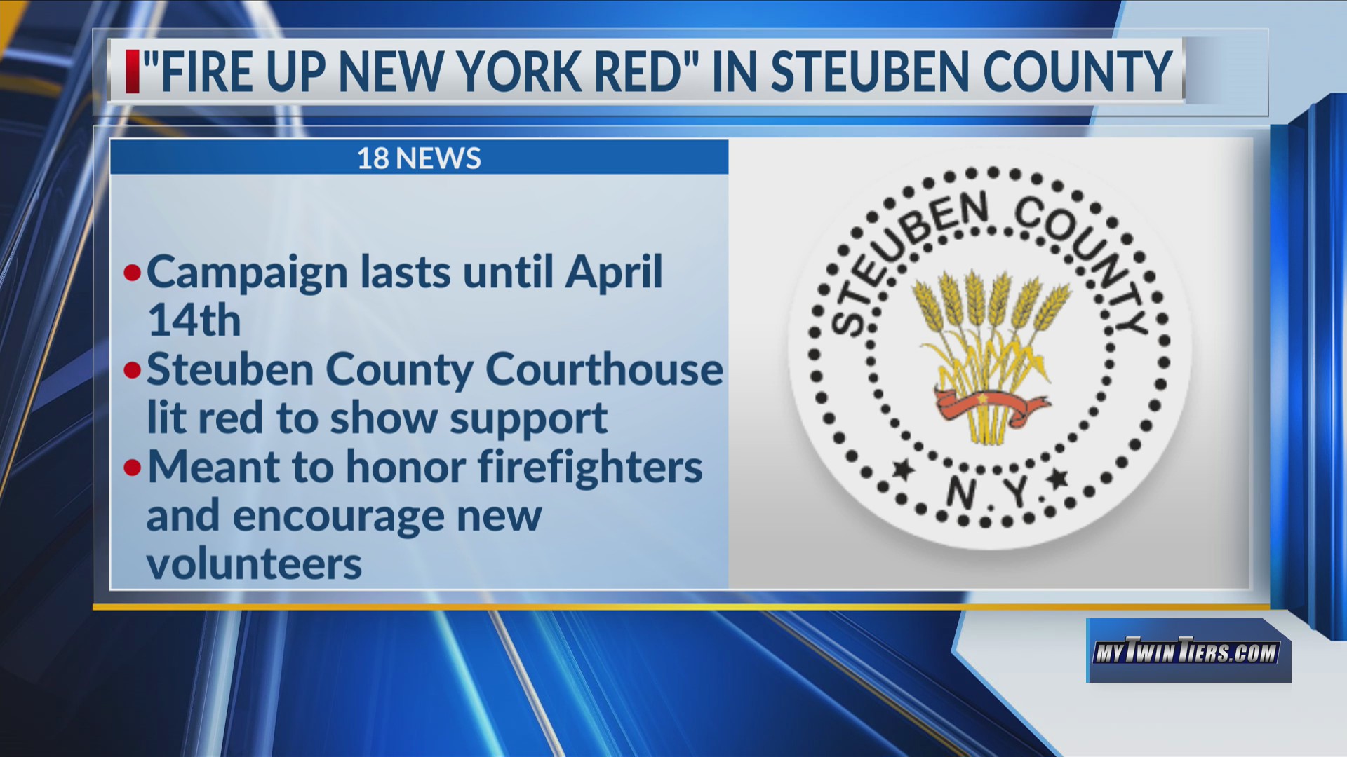 Steuben County announces campaign to support local firefighters – WETM ...
