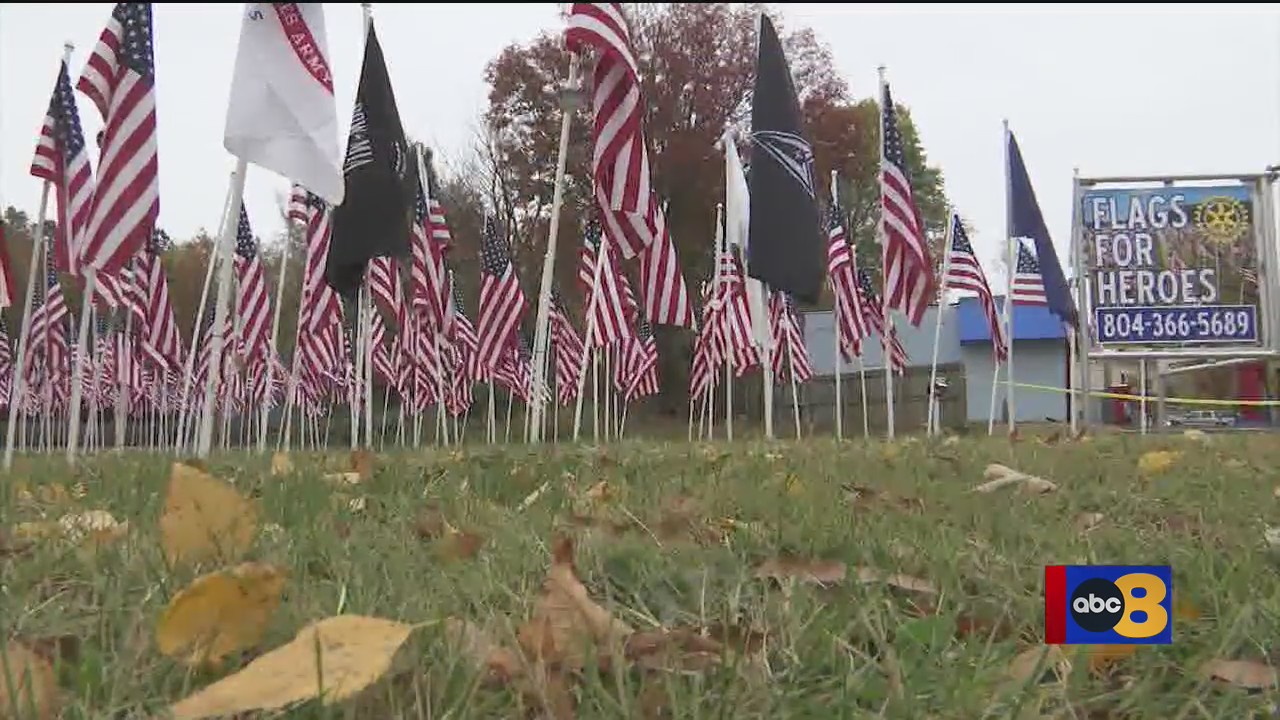 ‘Flags for Heroes’ display honoring veterans in Henrico – WRIC ABC 8News