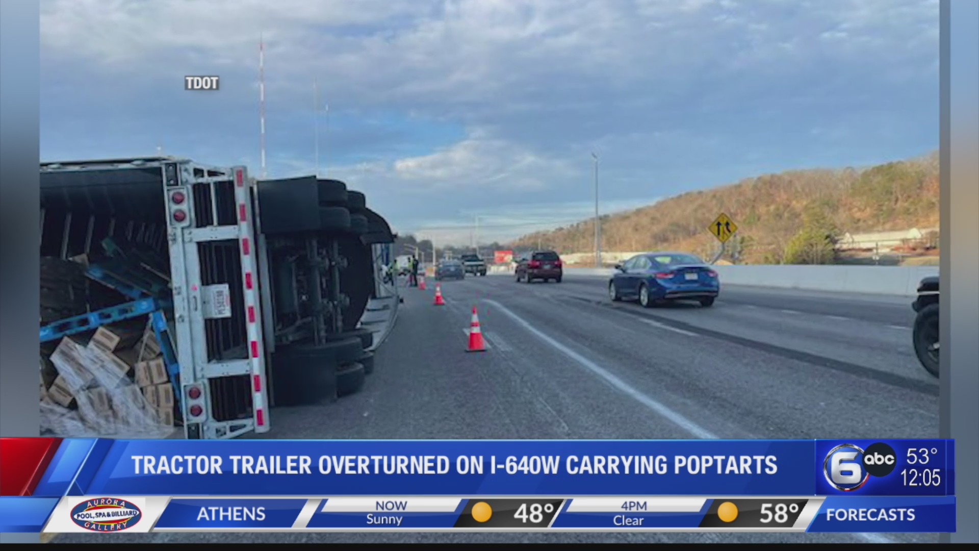 Tractor Trailer Overturned on I-640W Carrying Pop-Tarts – WATE 6 On ...