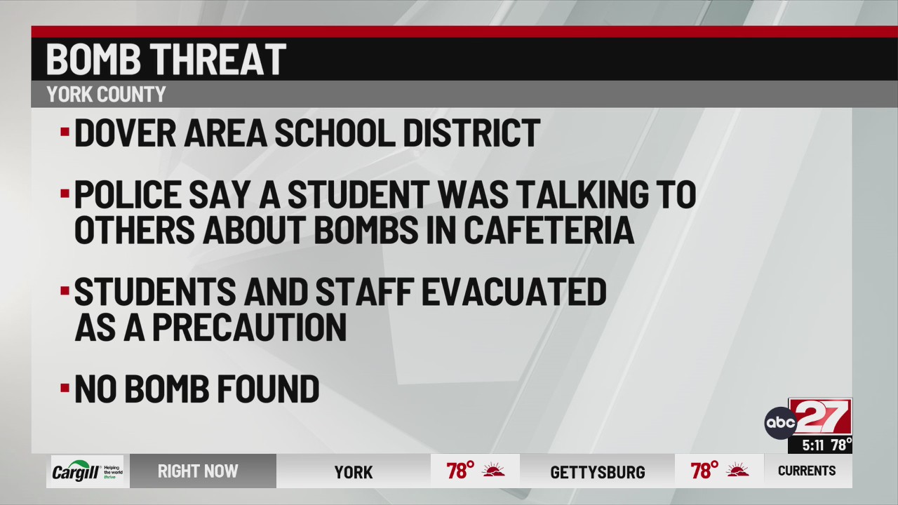 Reported bomb threat at Dover Area School District – ABC27