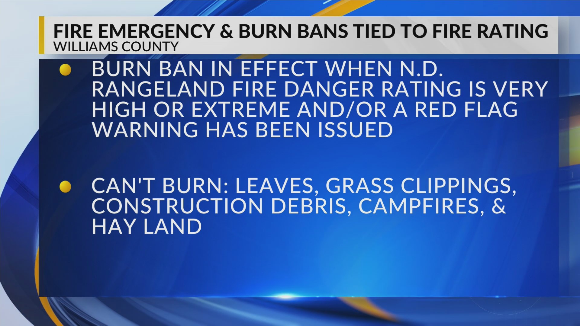 Fire emergency, burn bans in Western counties – KX NEWS