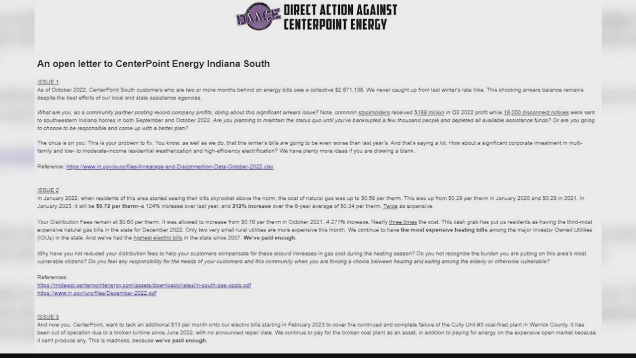 Advocate group sends open letter to CenterPoint – Eyewitness News (WEHT ...