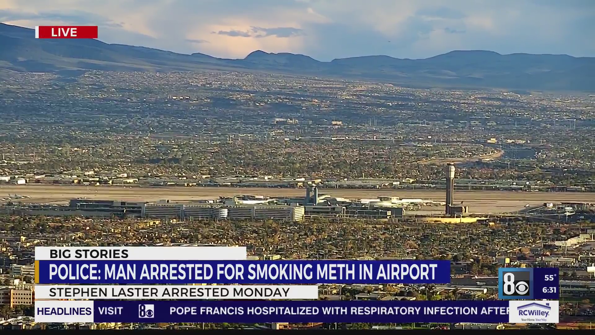 Man found smoking meth inside Las Vegas airport terminal: police – KLAS