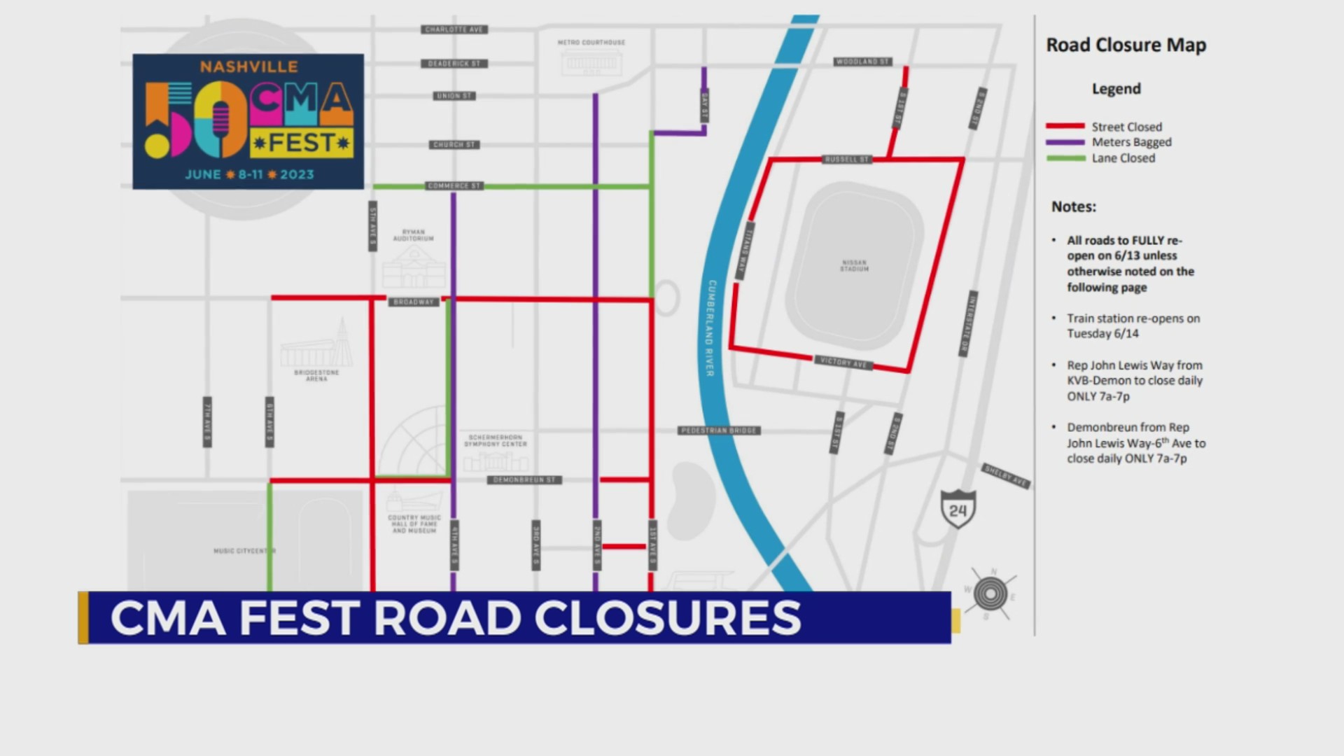 Road closures for CMA Fest – WKRN News 2
