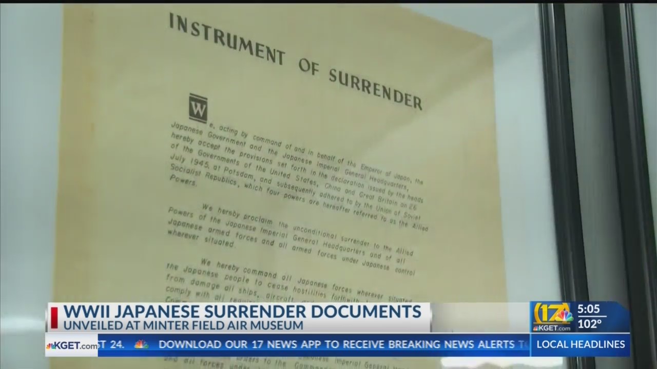 WWII Japanese surrender documents on display at Minter Field Air Museum ...