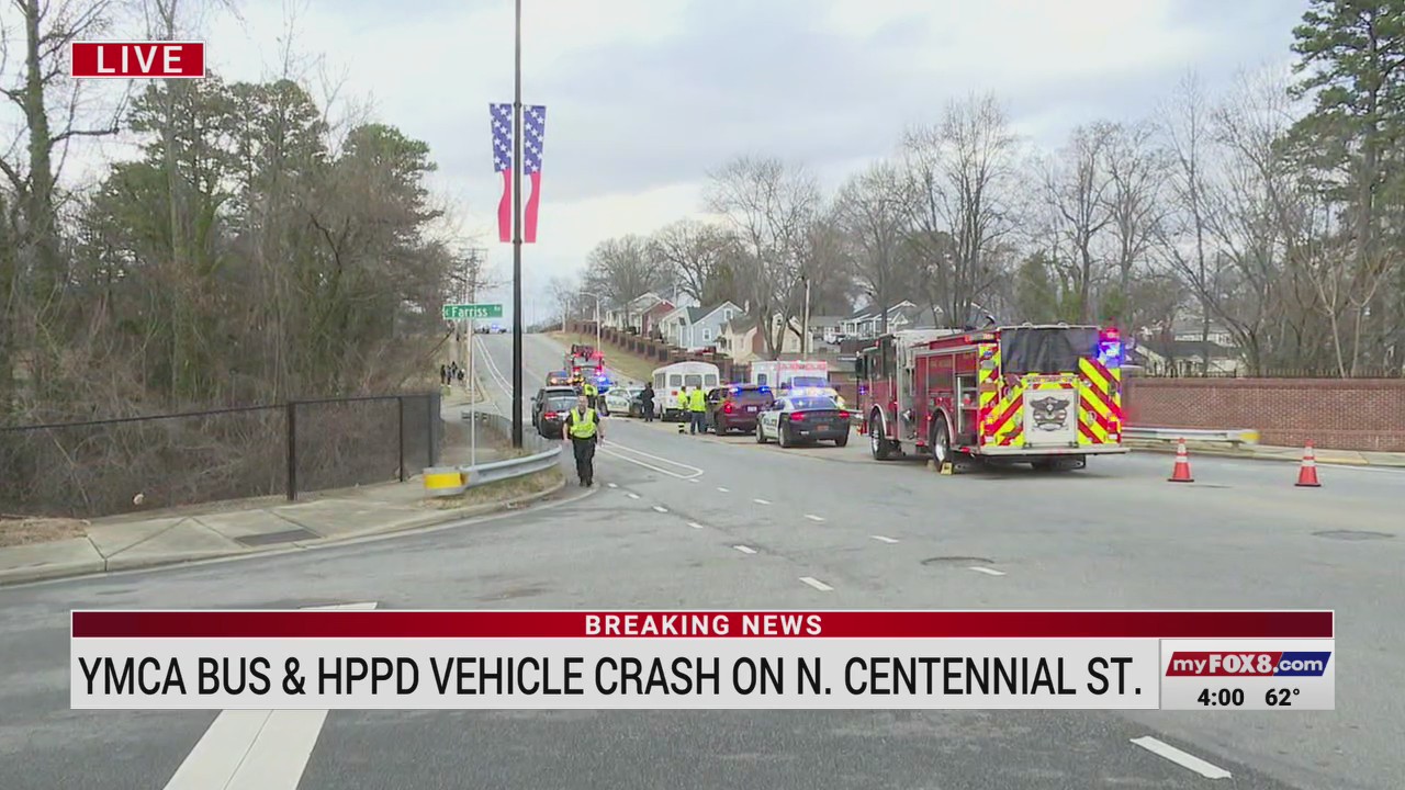 High Point police vehicle, YMCA bus carrying children involved in crash ...