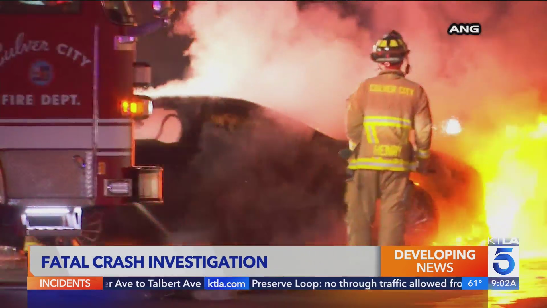 Motorcyclist killed in fiery crash on 405 Freeway – KTLA