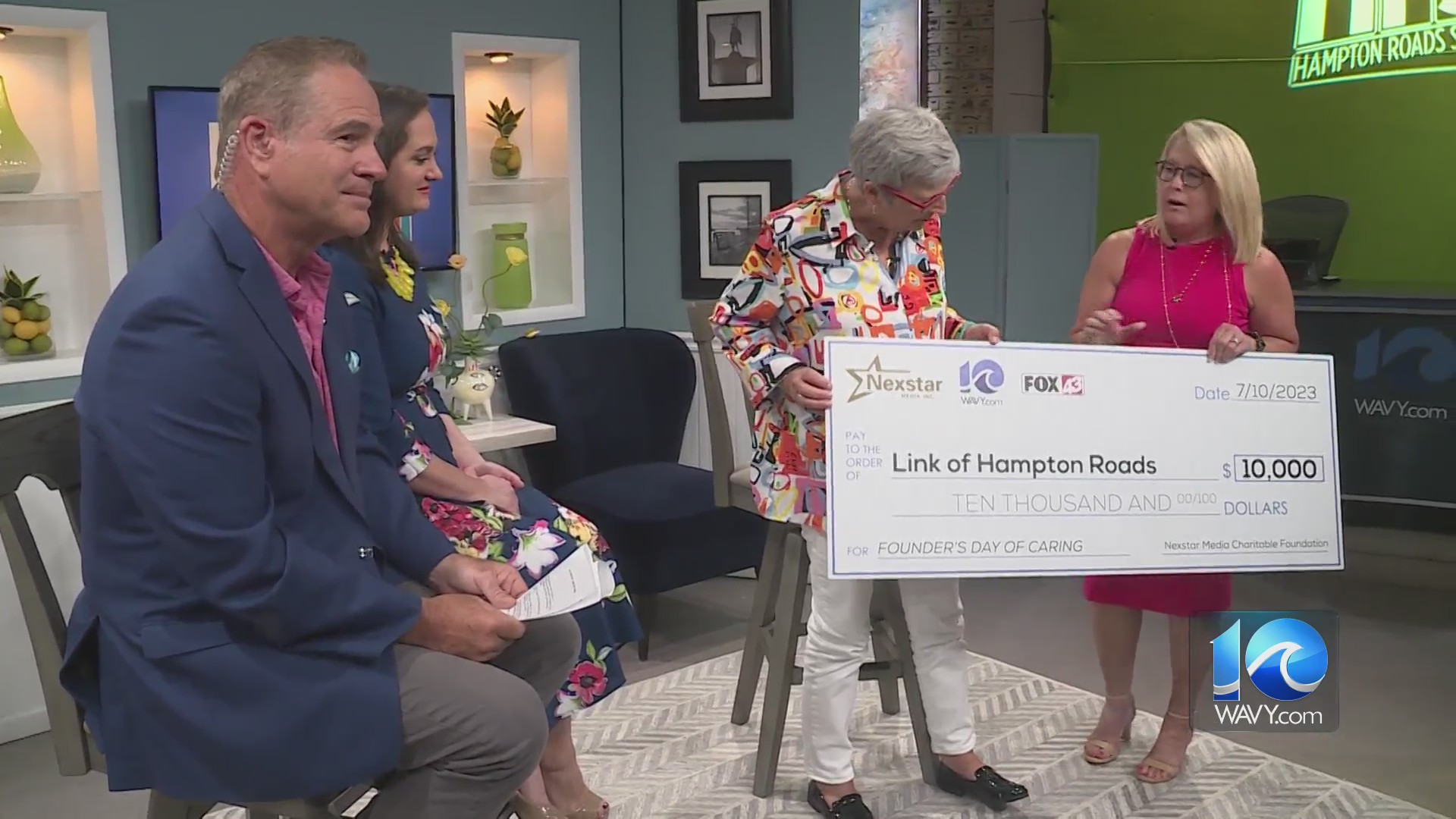 WAVY presents $10K check to LINK of Hampton Roads – WAVY.com