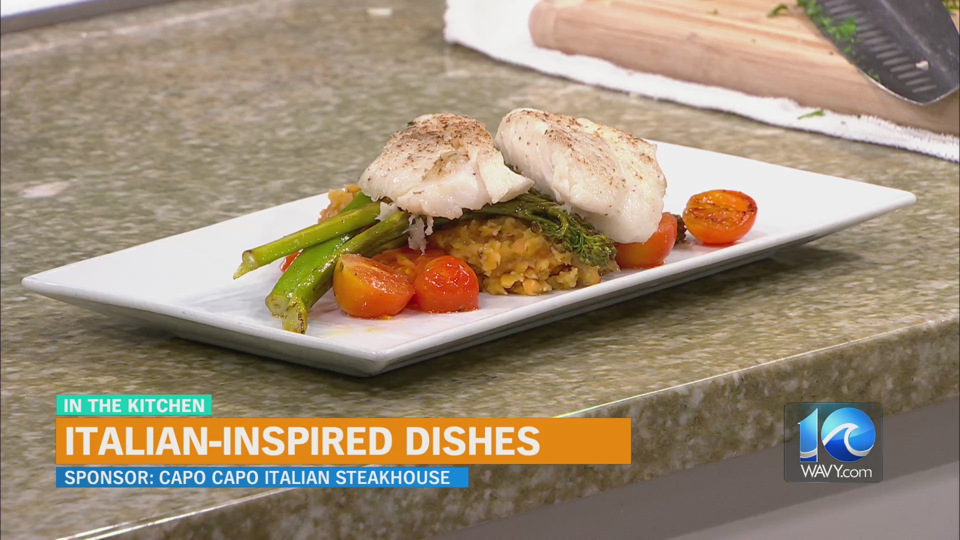 In The Kitchen: Seared Halibut over Italian Lentils and Pumpkin Romesco ...