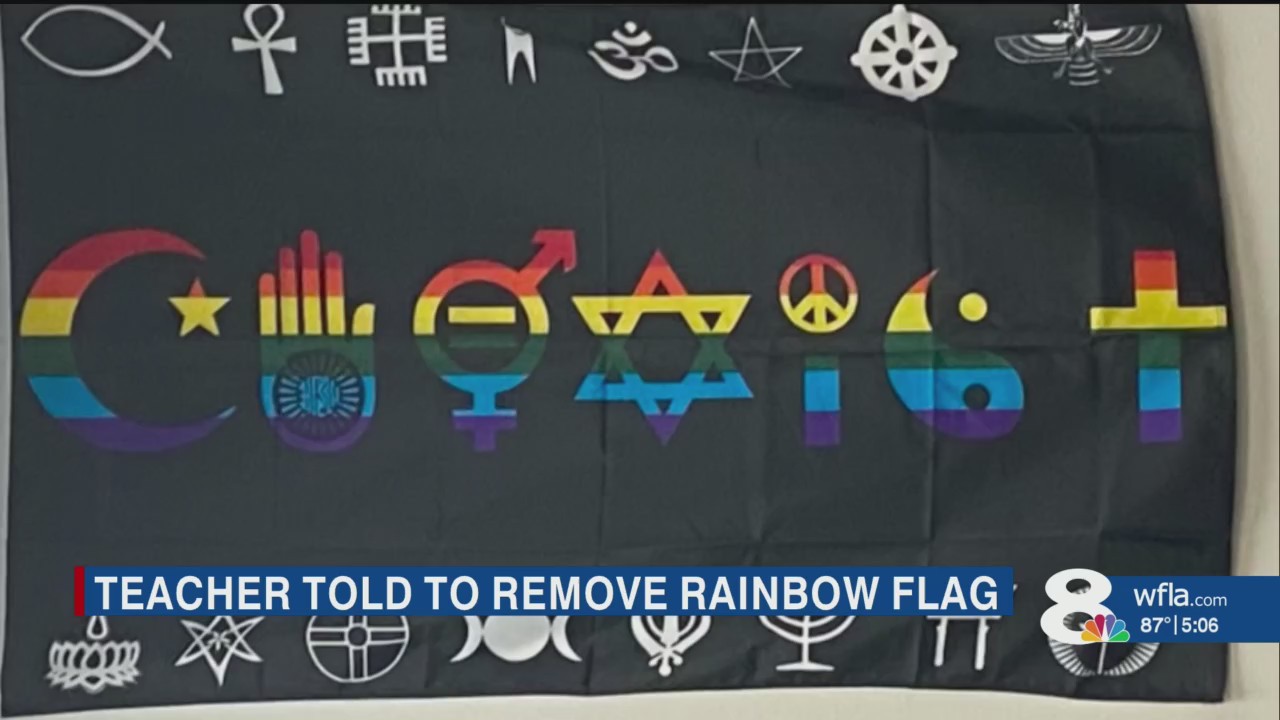 Sarasota teacher forced to remove rainbow ‘COEXIST’ flag from classroom ...