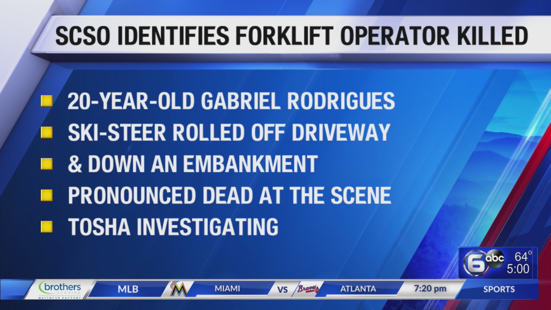 Man identified in Sevier County workplace death – WATE 6 On Your Side