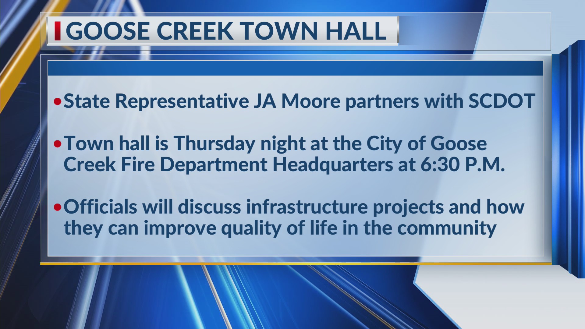 JA Moore to hold town hall with SCDOT in Goose Creek – WCBD News 2