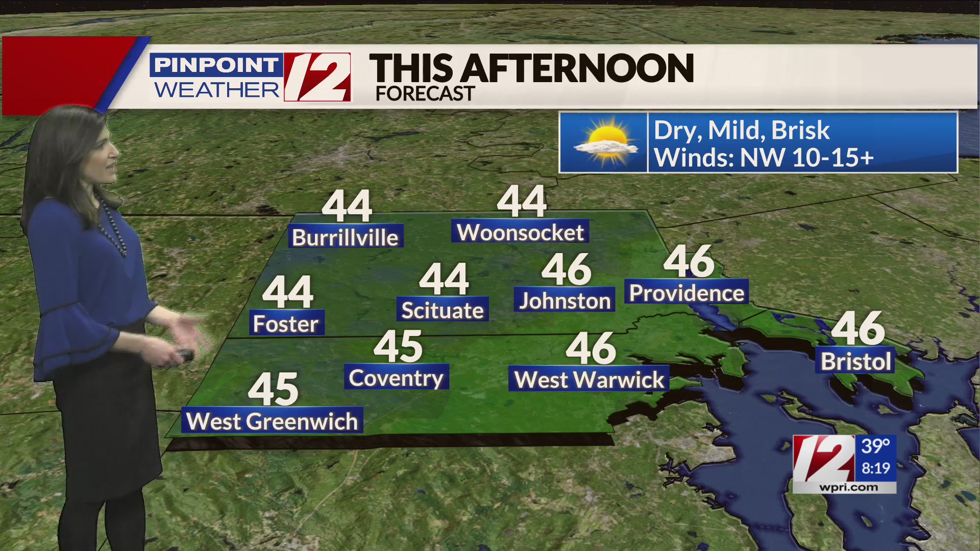 Pinpoint Weather 12 Forecast; Brisk Winds, 40s Today; Moonday, March 6 ...