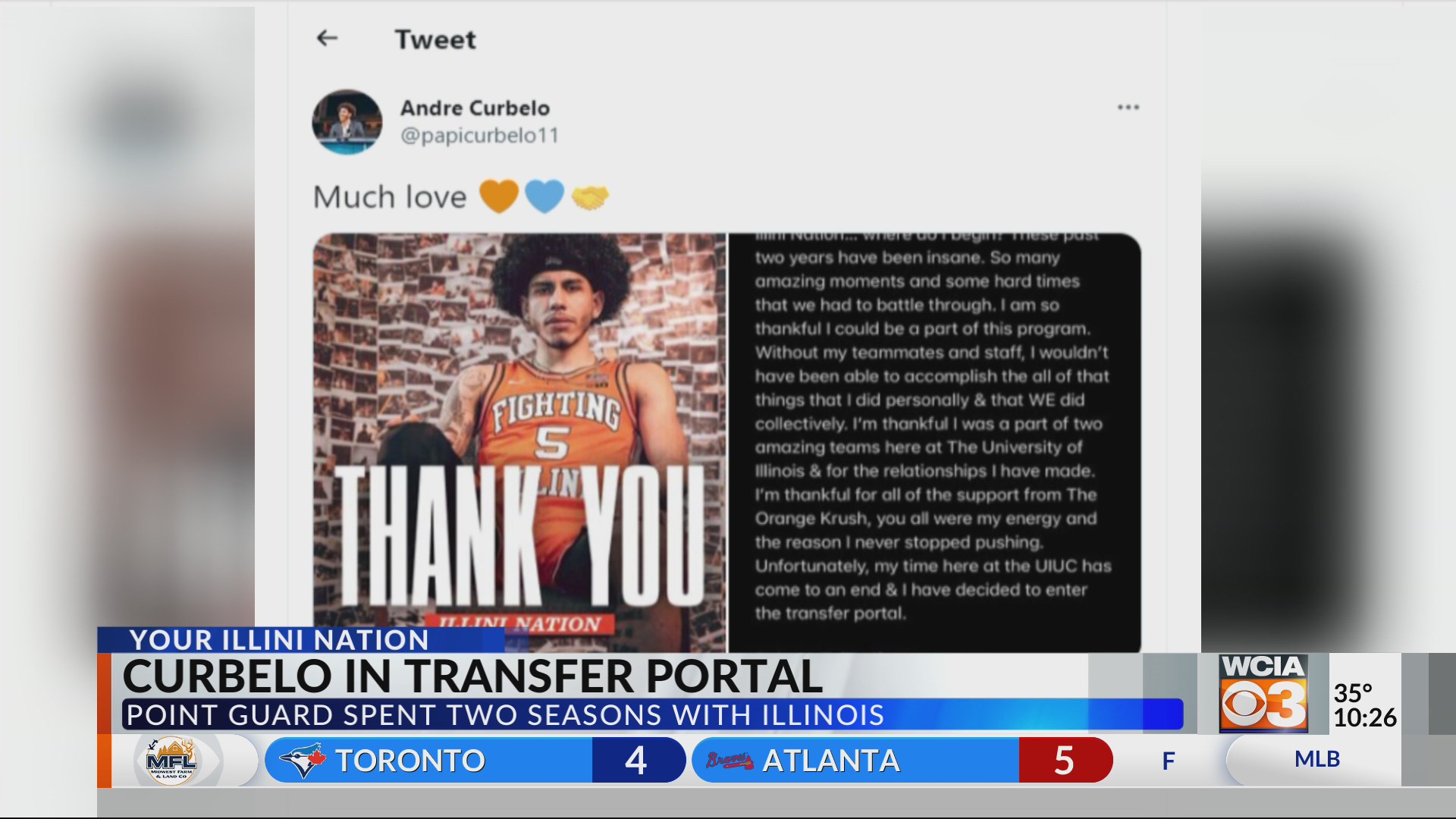 Andre Curbelo enters transfer portal – WCIA.com