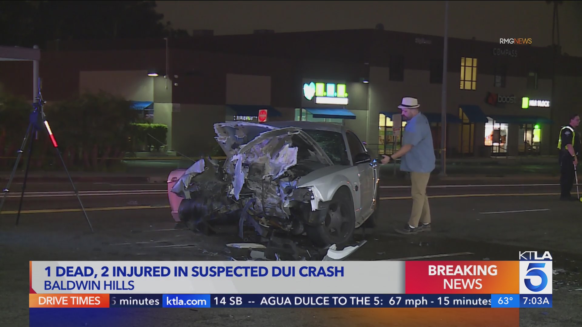 Suspected DUI crash in Baldwin Hills kills 1 teen, injures 2 – KTLA