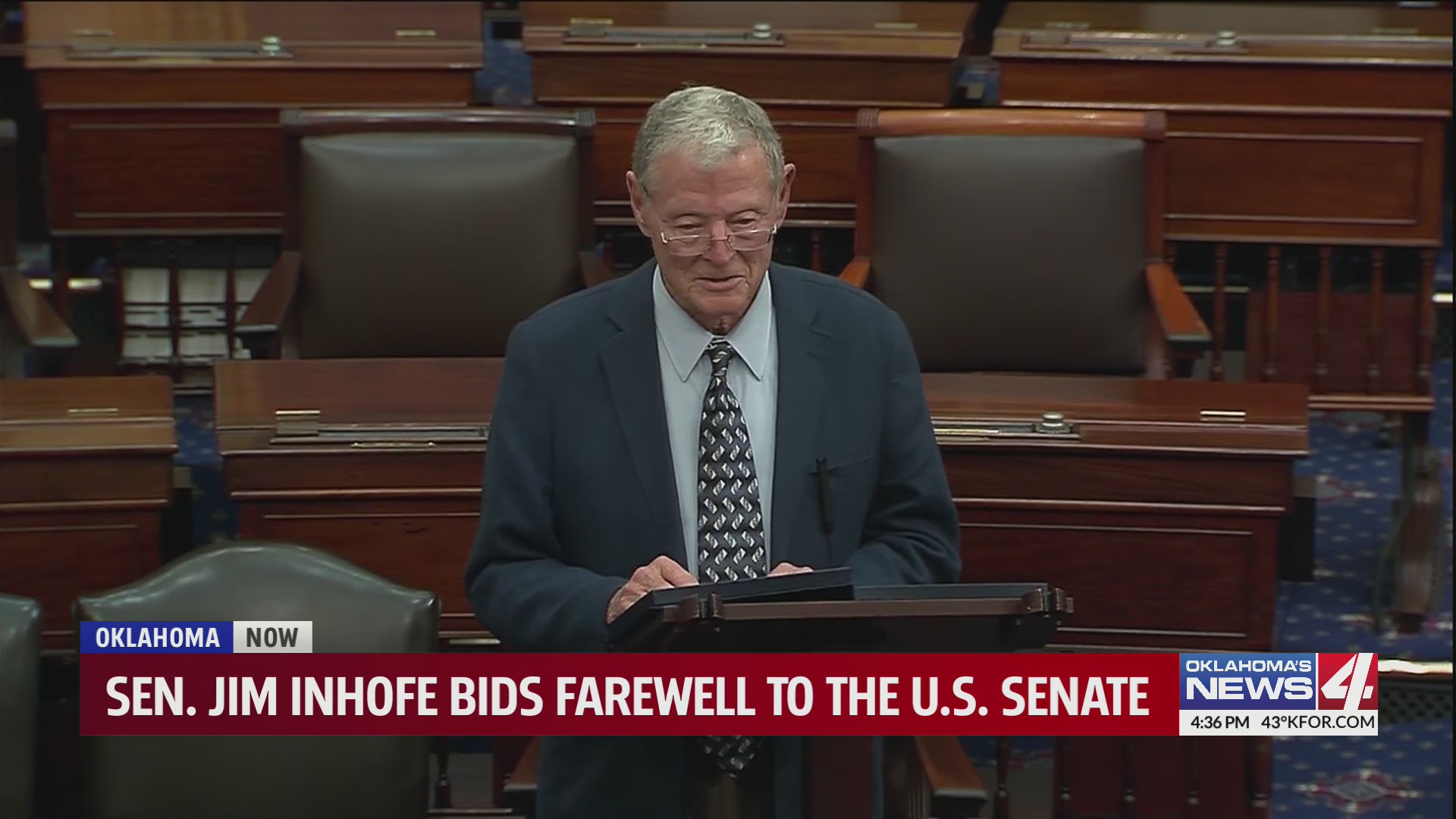 Sen. Jim Inhofe bids farewell to the U.S. Senate – KFOR.com Oklahoma City