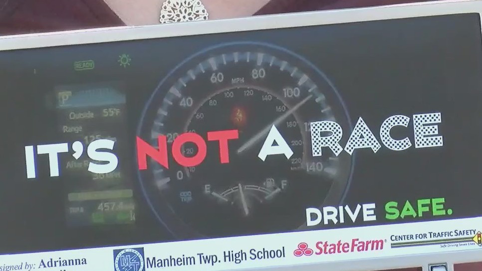 Midstate teenagers spread awareness of safe driving with billboards – ABC27