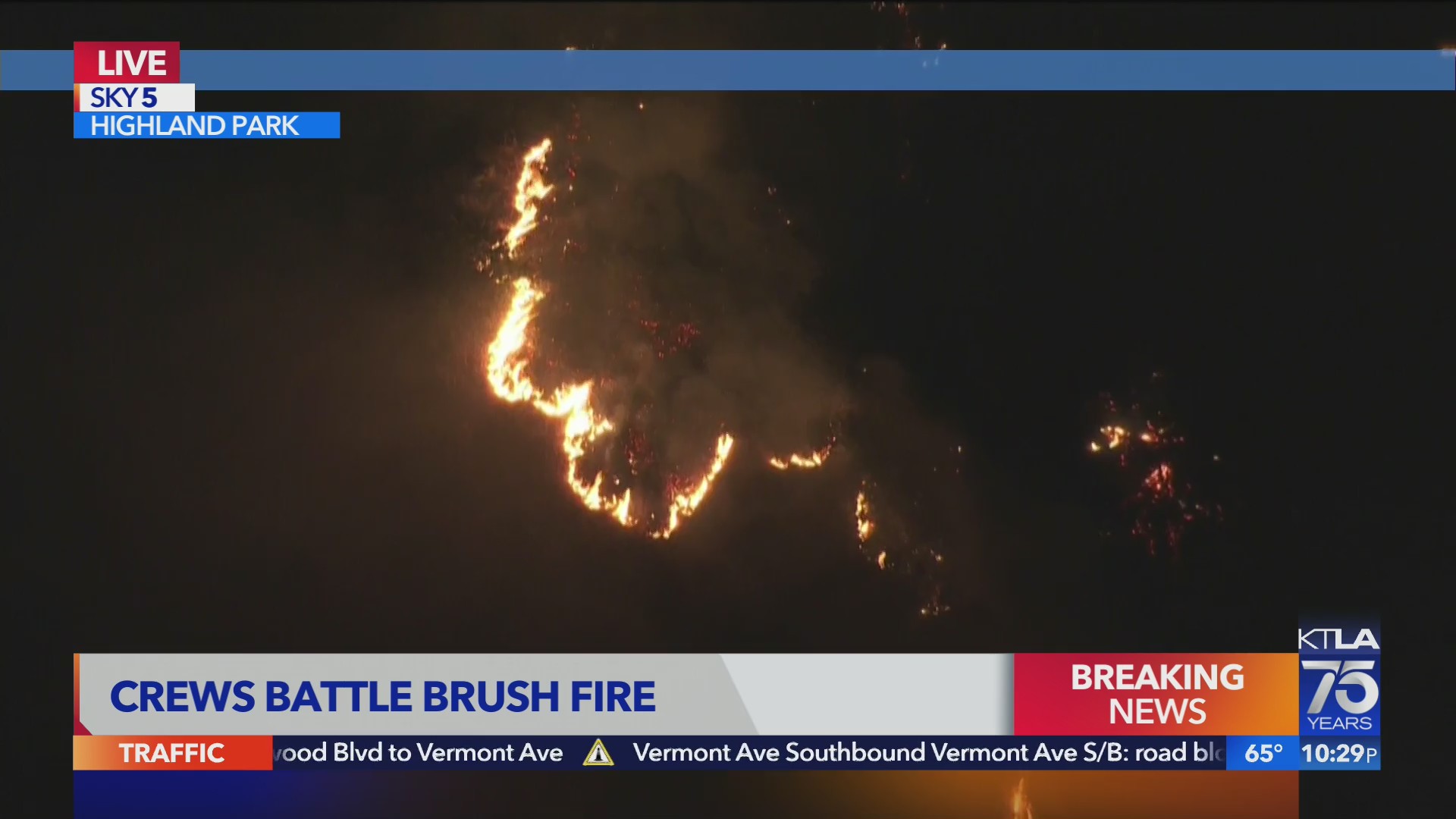 Brush fire burns in Highland Park – KTLA