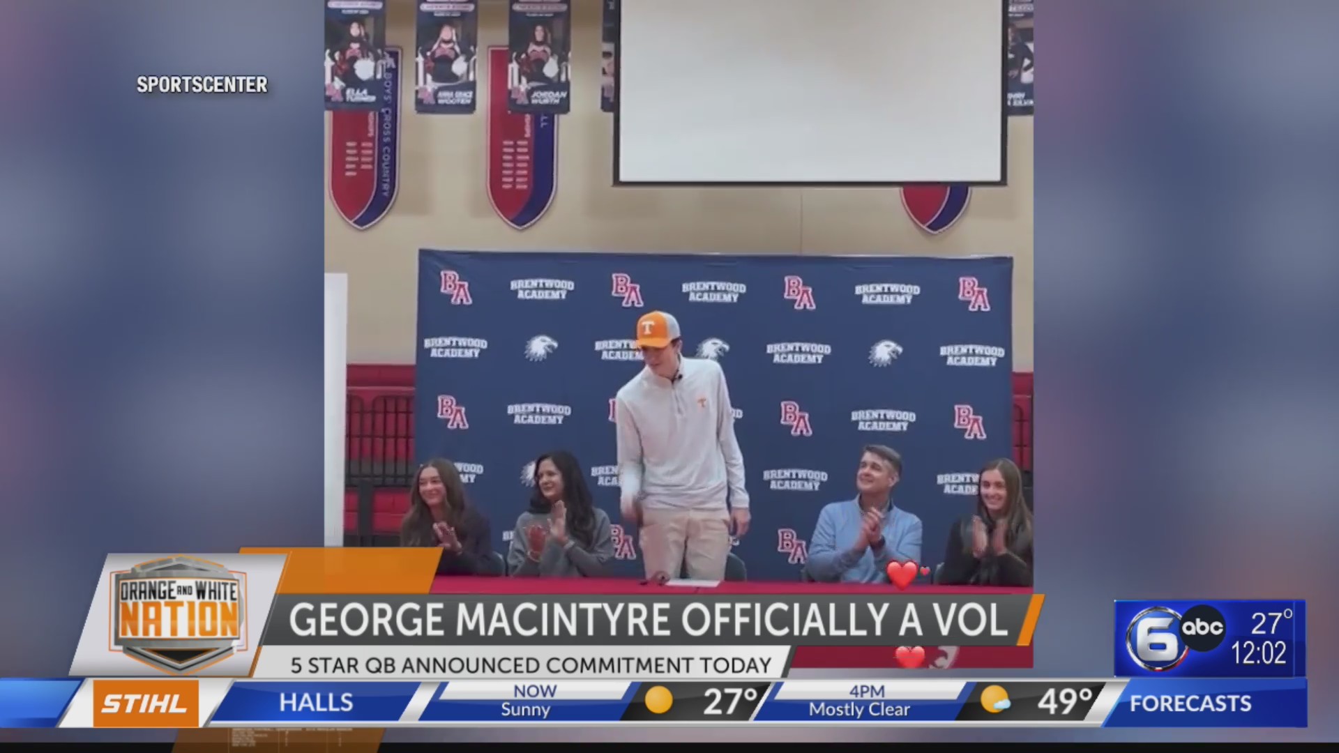 George MacIntyre officially a Vol – WATE 6 On Your Side