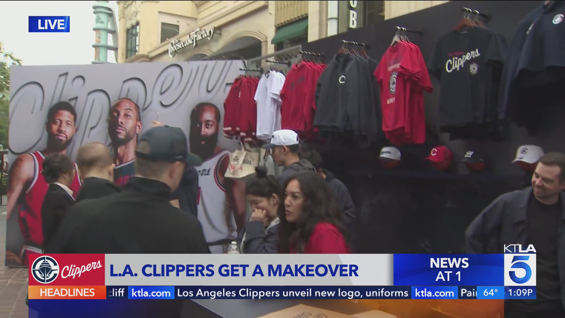 Los Angeles Clippers celebrate rebrand with pop-up shop at The Grove – KTLA