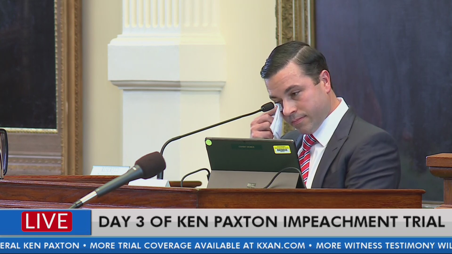 Witness becomes emotional reacting to Paxton’s team calling him a ...