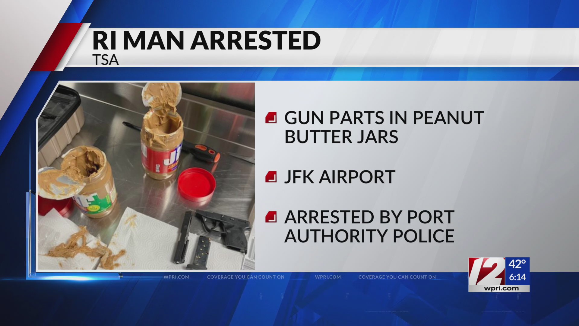 TSA: RI man hid gun parts in peanut butter jars – WPRI.com