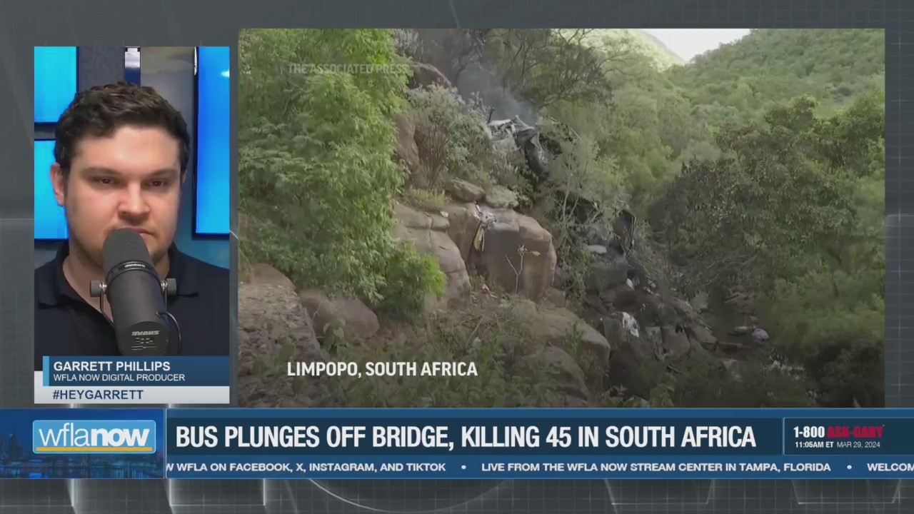 Bus plunges off a bridge in South Africa, killing 45 people. An 8-year ...