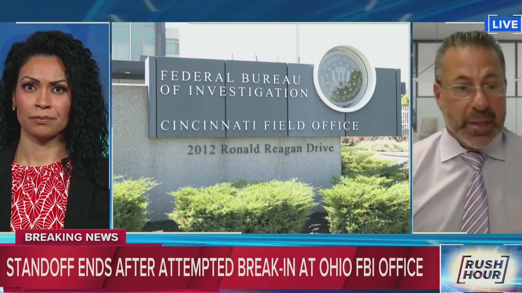 Standoff ends after attempted breach of Cincinnati FBI office | Rush ...