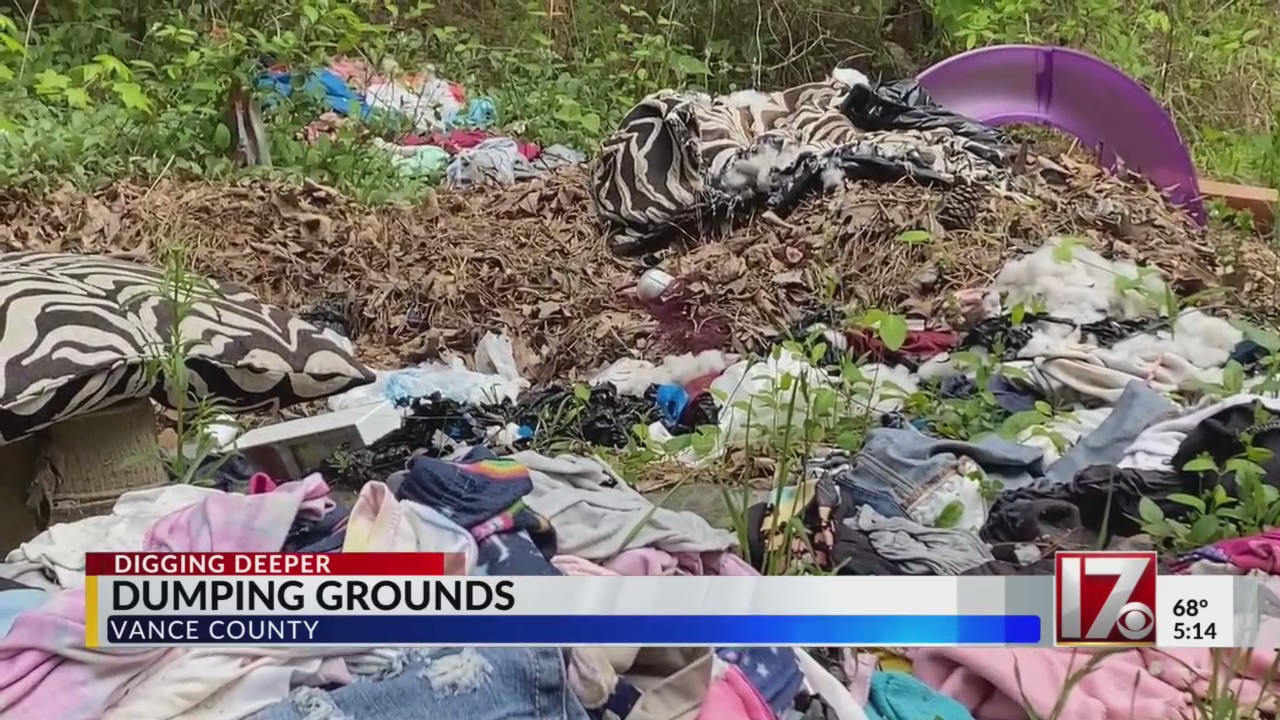 Henderson road filled with trash despite litter warning signs – CBS17.com