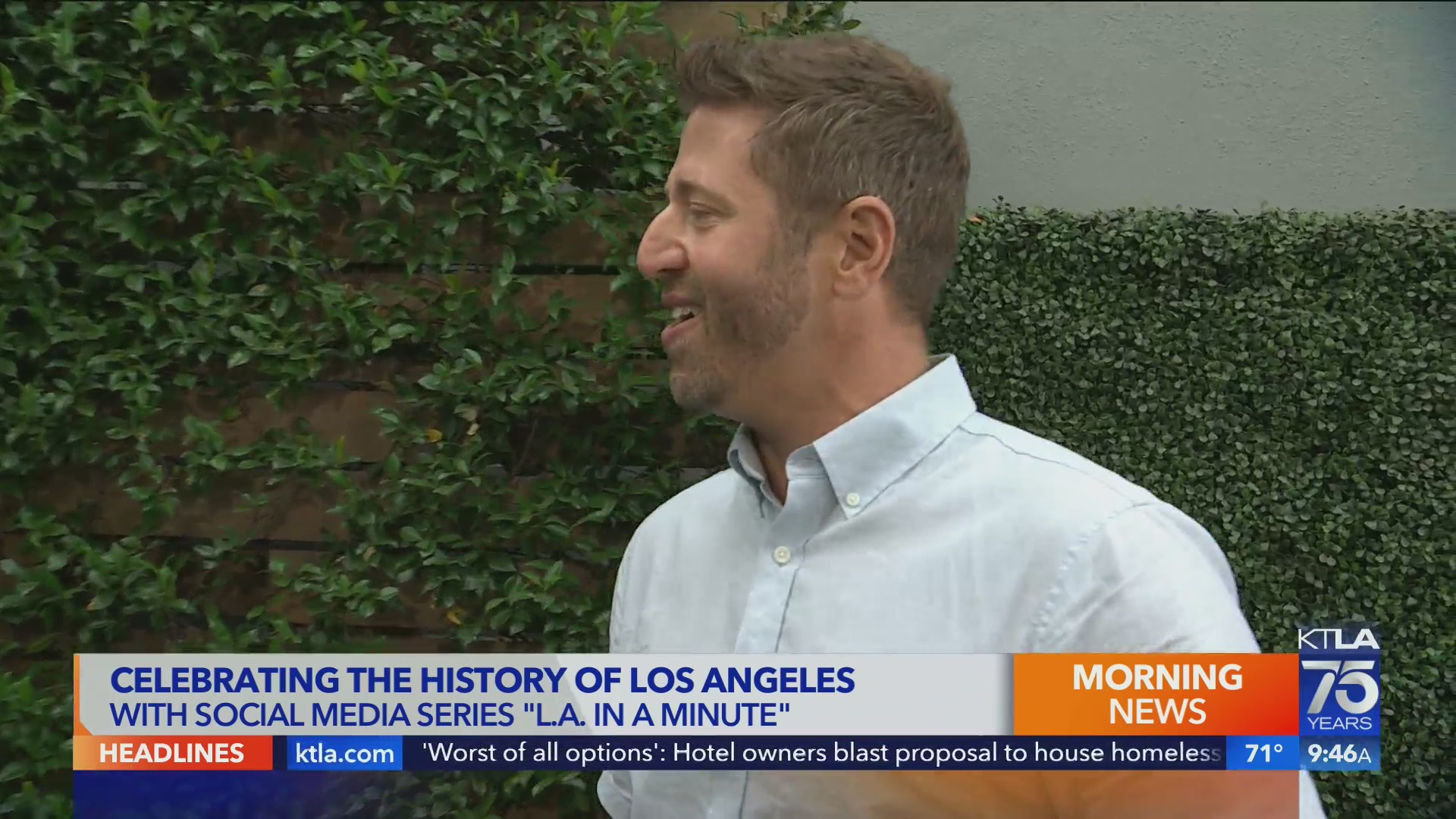 Evan Lovett celebrating L.A. history in a minute – KTLA