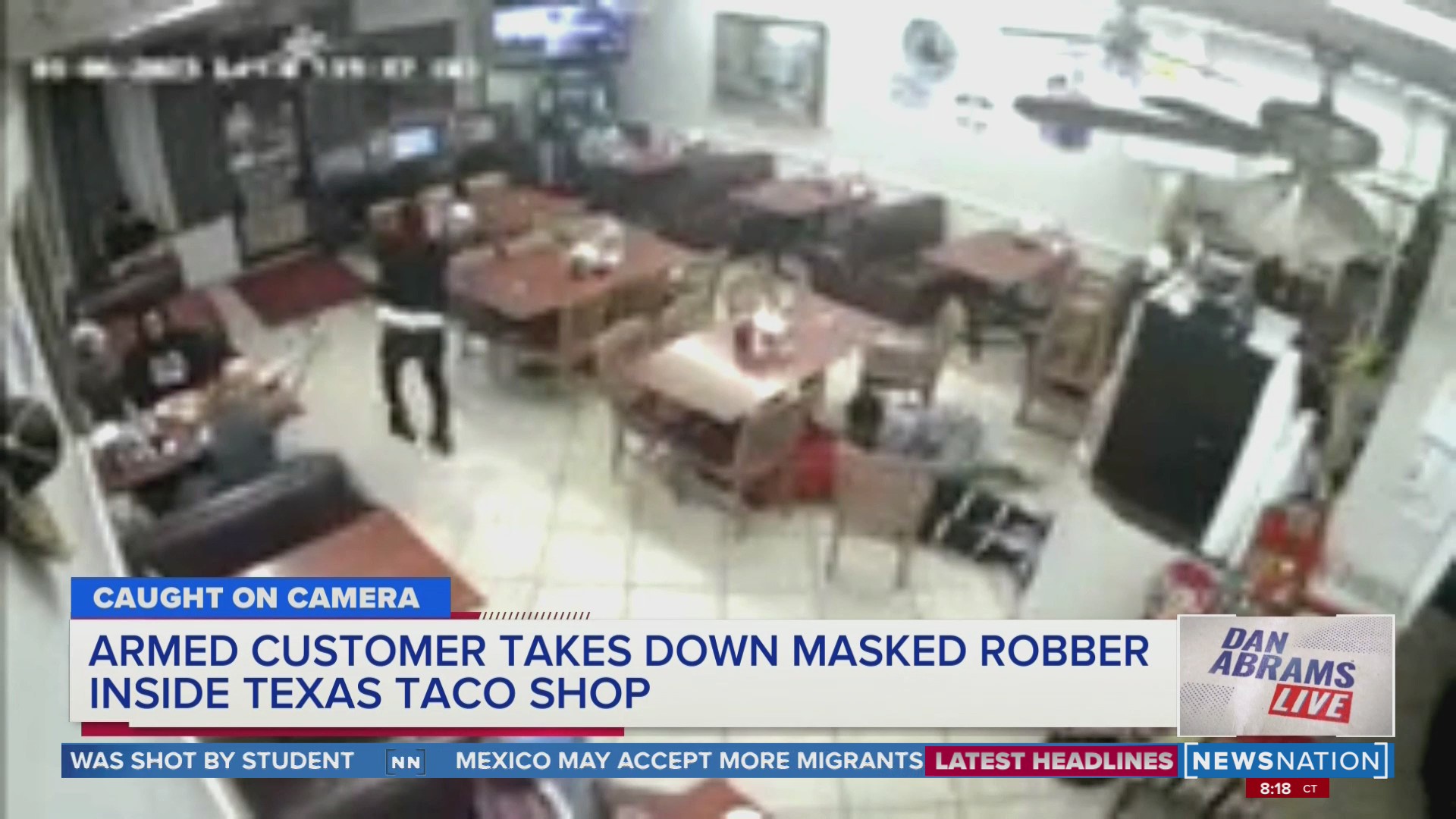 Armed customer takes down masked robber inside Texas taco shop | Dan ...
