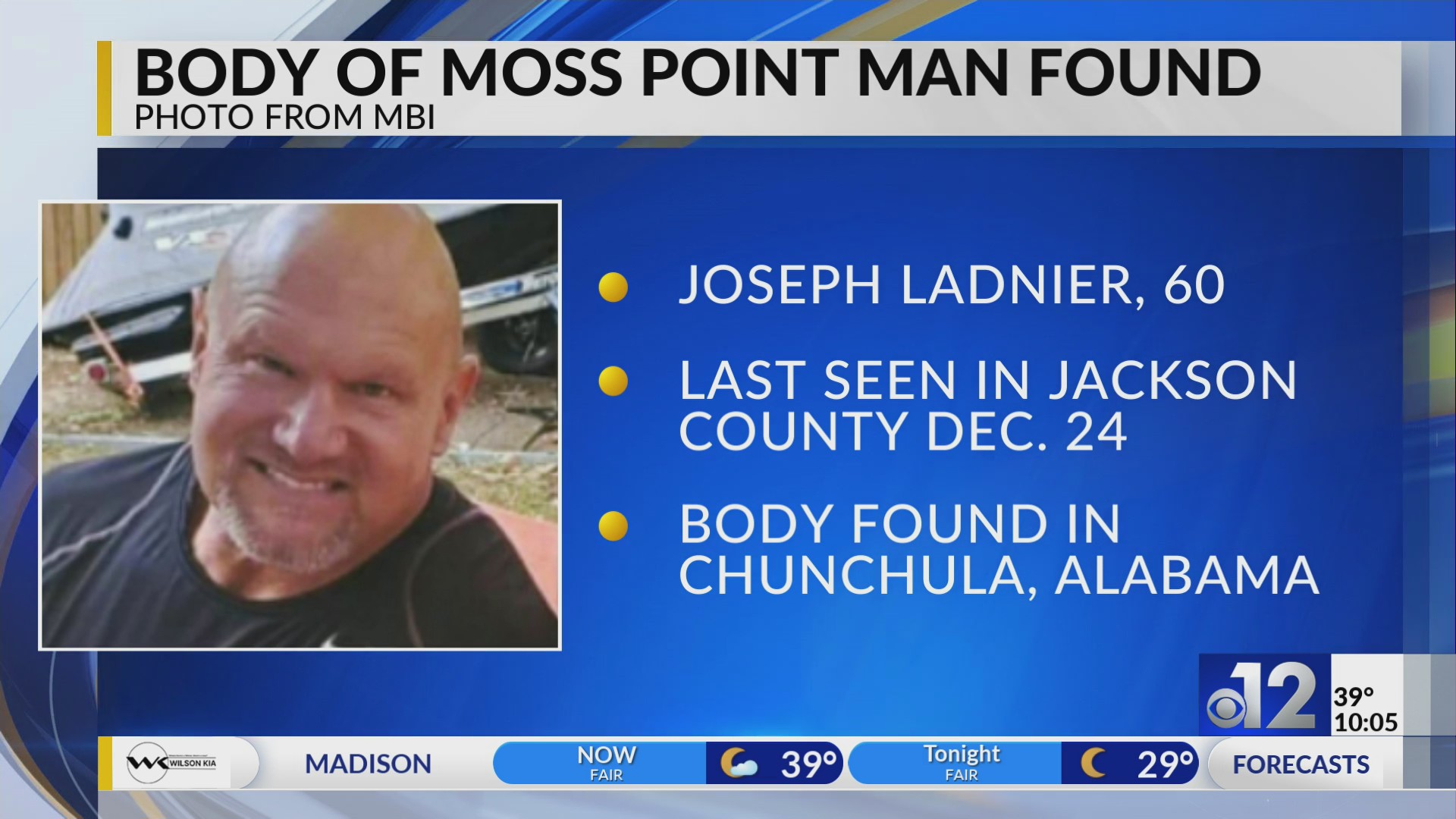 Body of missing Jackson County man found in Alabama – WJTV