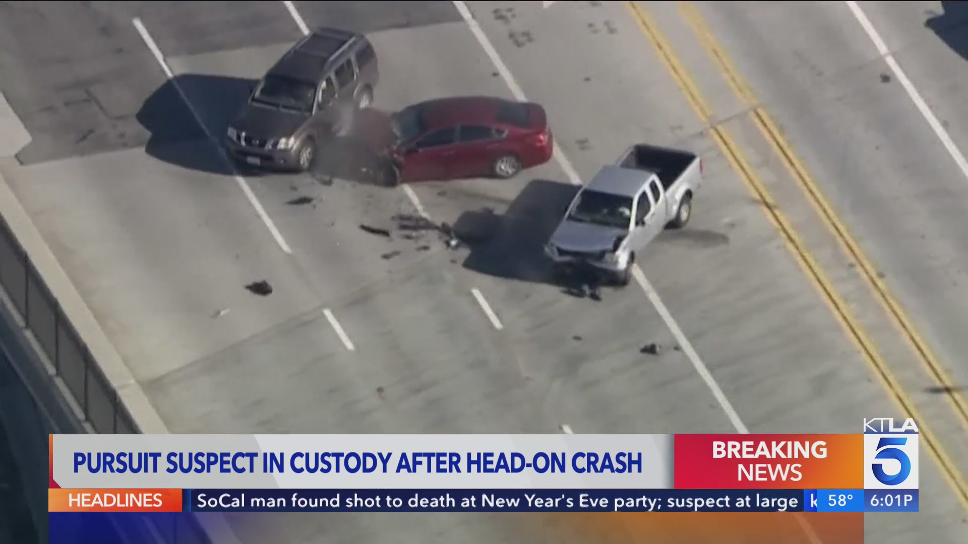 California Highway Patrol chase ends in head-on crash – KTLA