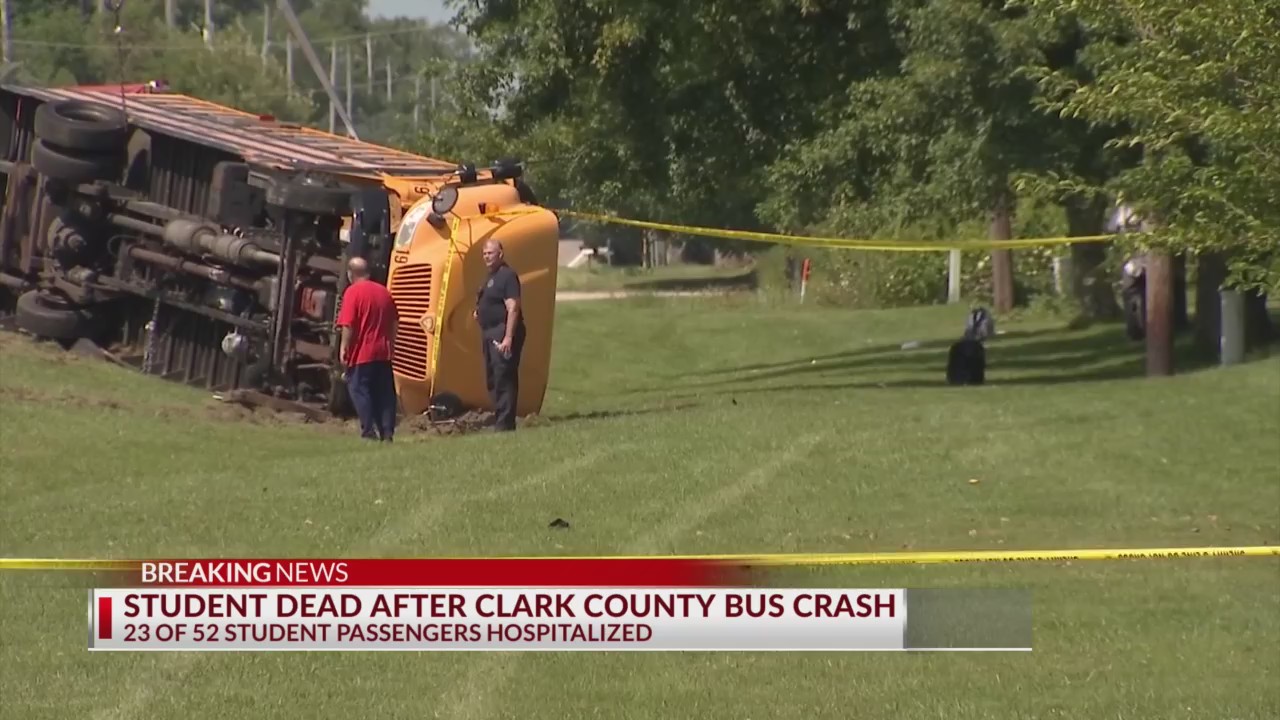 Student dead, nearly two dozen injured after school bus crash in Clark ...