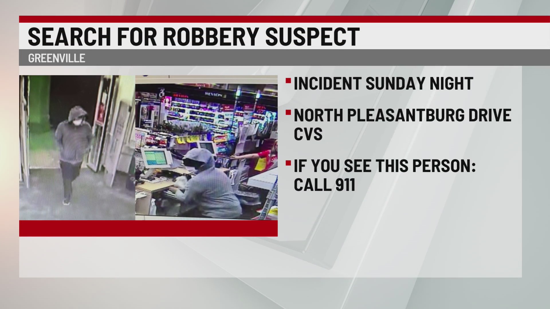 Man wanted for armed robbery at Upstate CVS – WSPA 7NEWS
