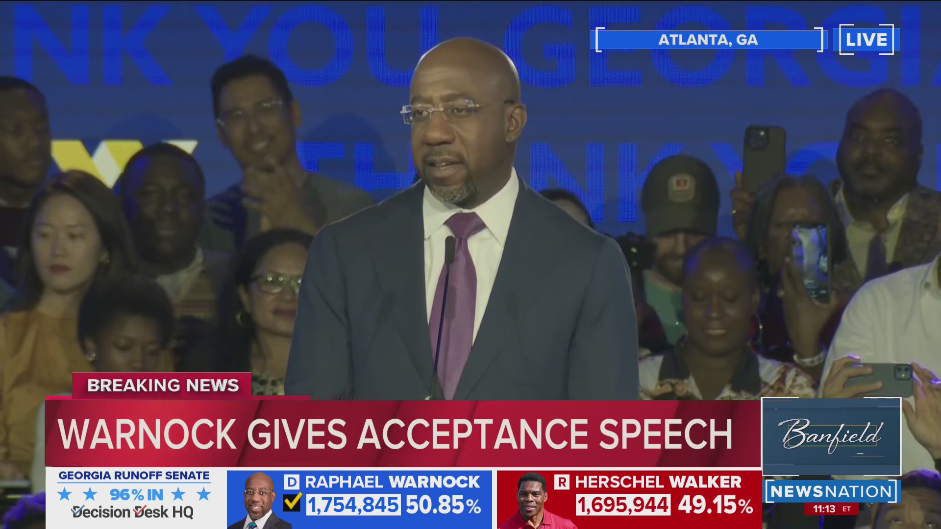 Warnock gives acceptance speech | NewsNation Prime – NewsNation
