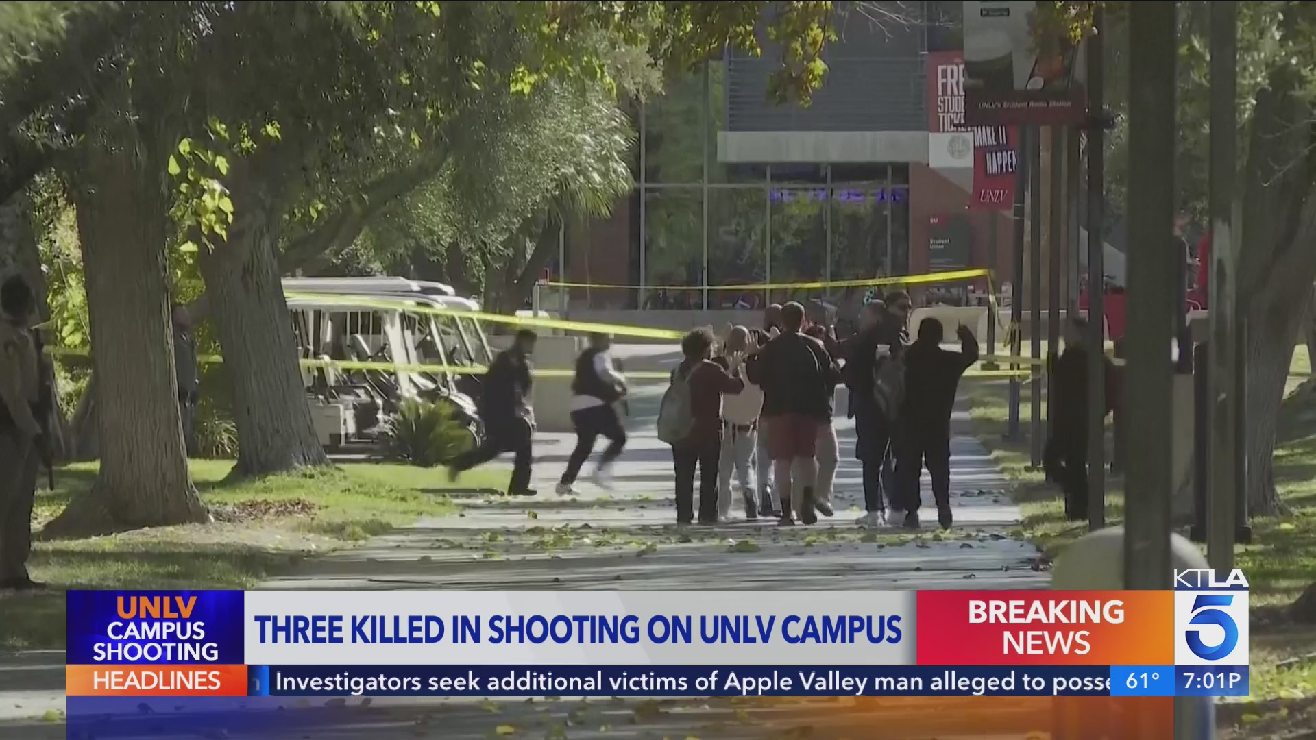 3 killed, 1 hospitalized after shooting on UNLV campus, suspect dead – KTLA