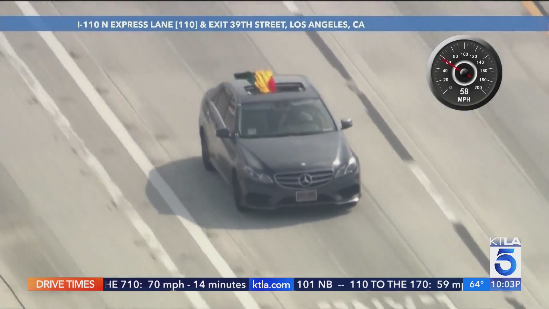 Stolen vehicle suspect’s pants get stuck while trying to surrender after L.A. chase – KTLA