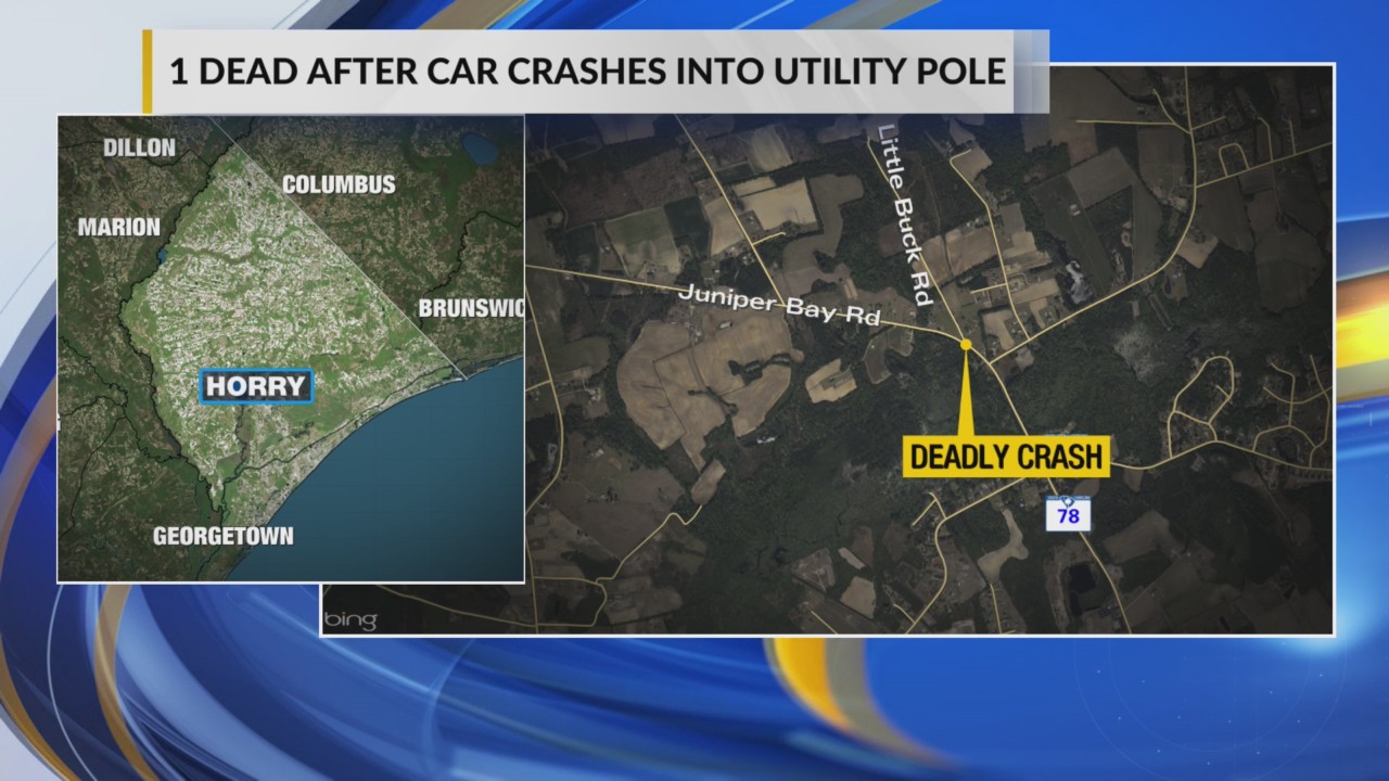Coroner IDs woman who died after car crashes into utility pole in Horry ...