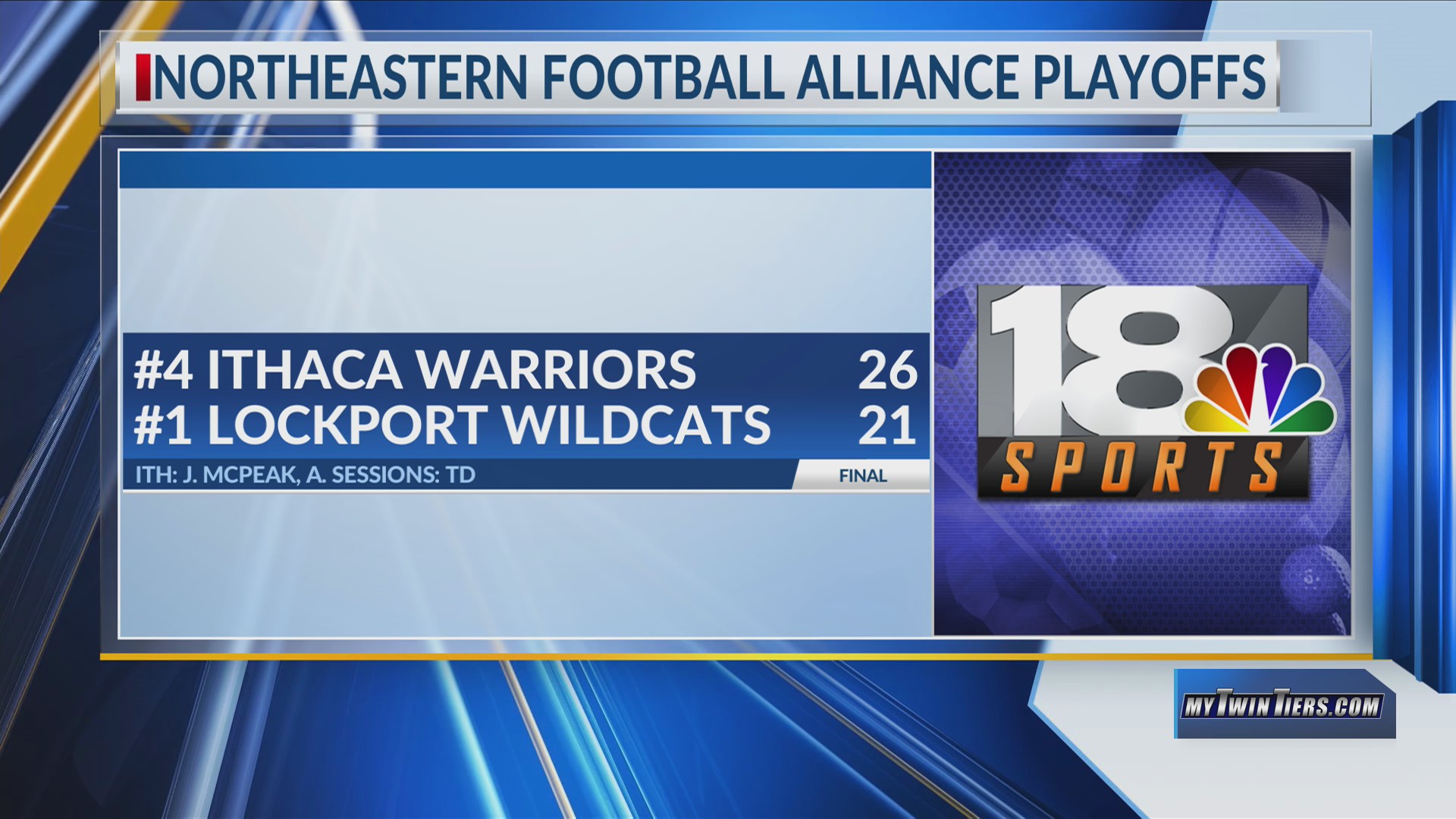 Ithaca Warriors stun Lockport to head to NFA title game – WETM – MyTwinTiers.com