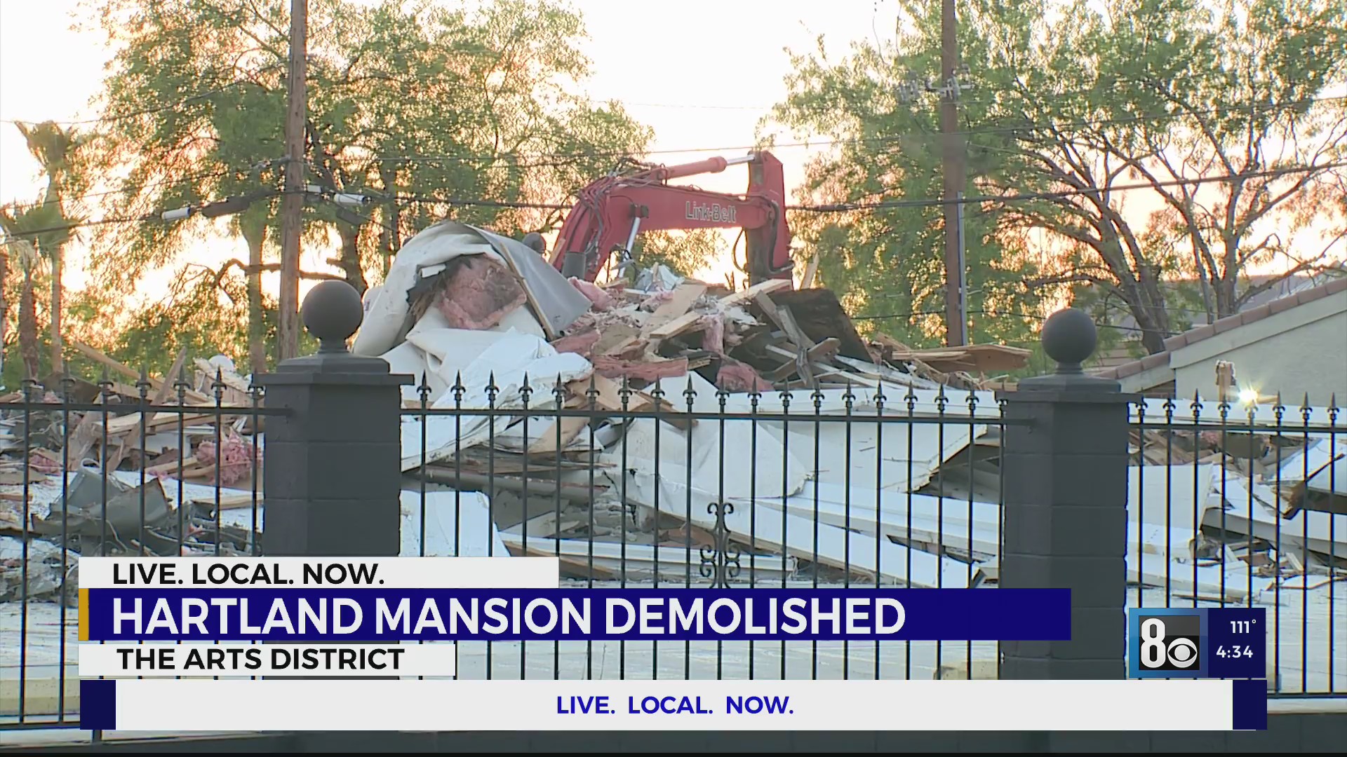 Hartland Mansion demolition underway – KLAS
