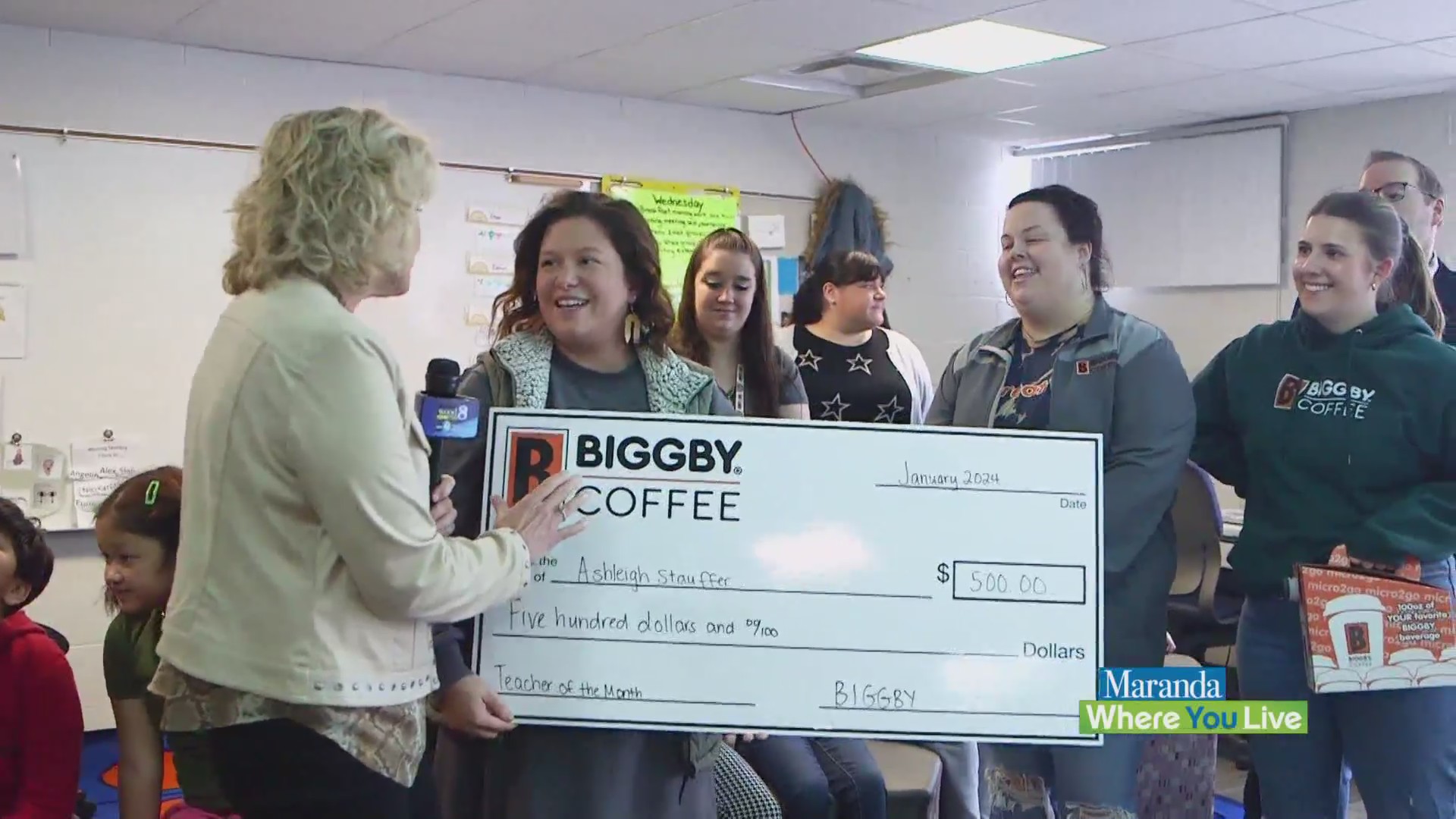 Surprising BIGGBY COFFEE’s January ‘Teacher of the Month,” Ashley Stauffer – WOODTV.com