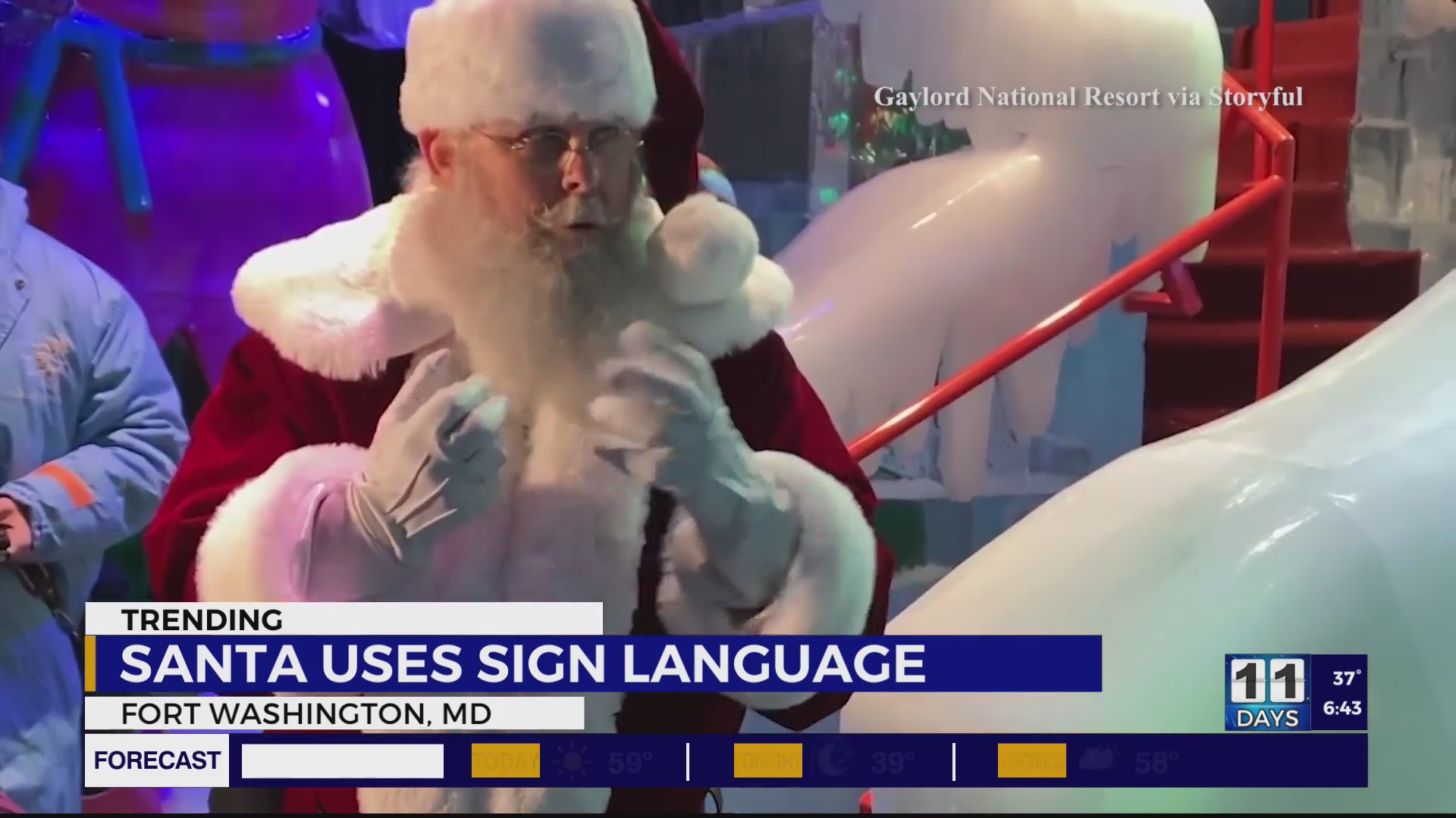 Santa uses sign language to talk with children – KLAS