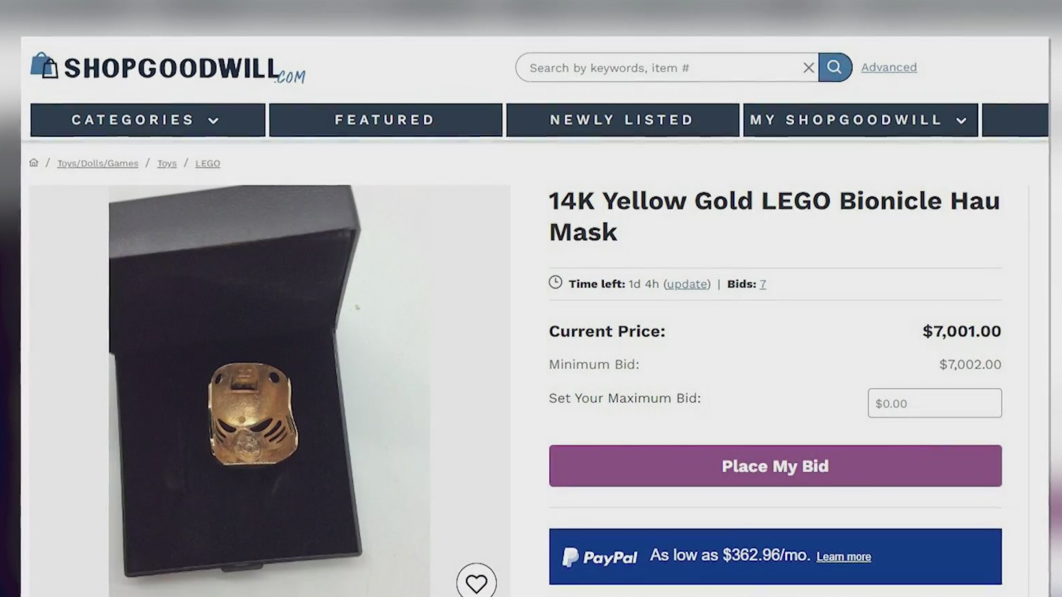Rare 14-karat gold LEGO piece found at Goodwill now up for auction – WGN-TV