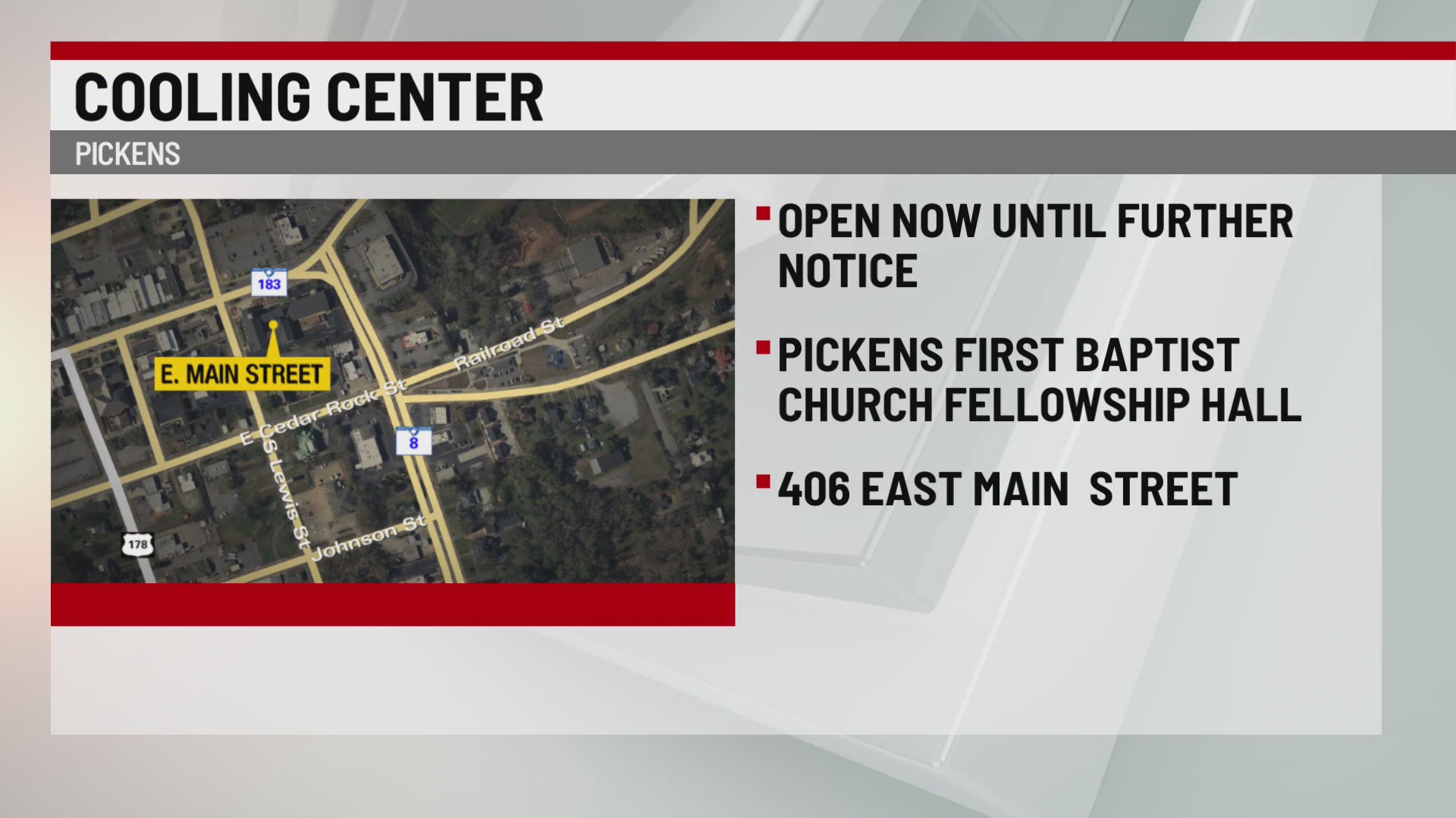 City of Pickens to open Cooling Center for community – WSPA 7NEWS