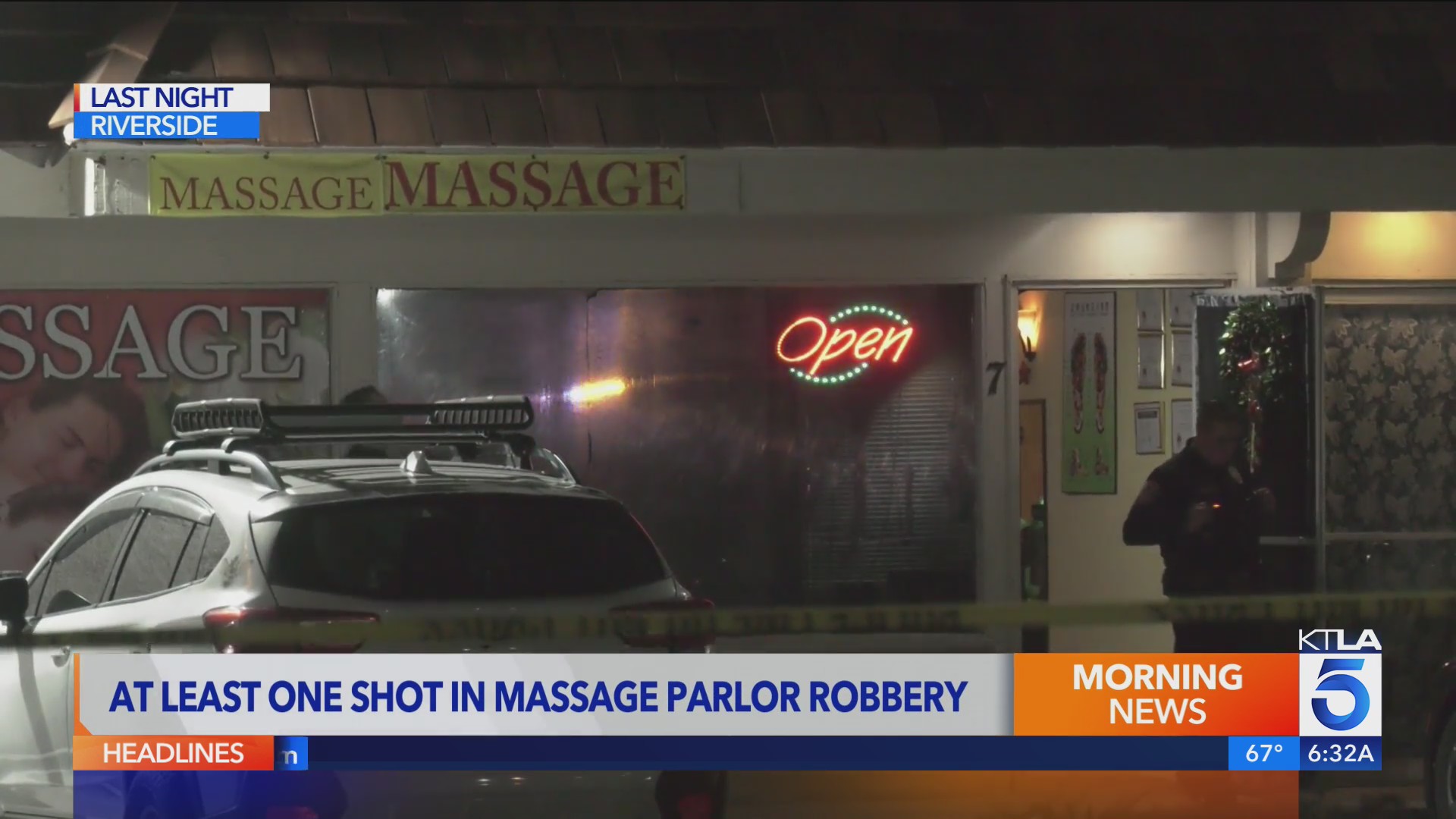 Massage parlor patron shoots robber during holdup – KTLA