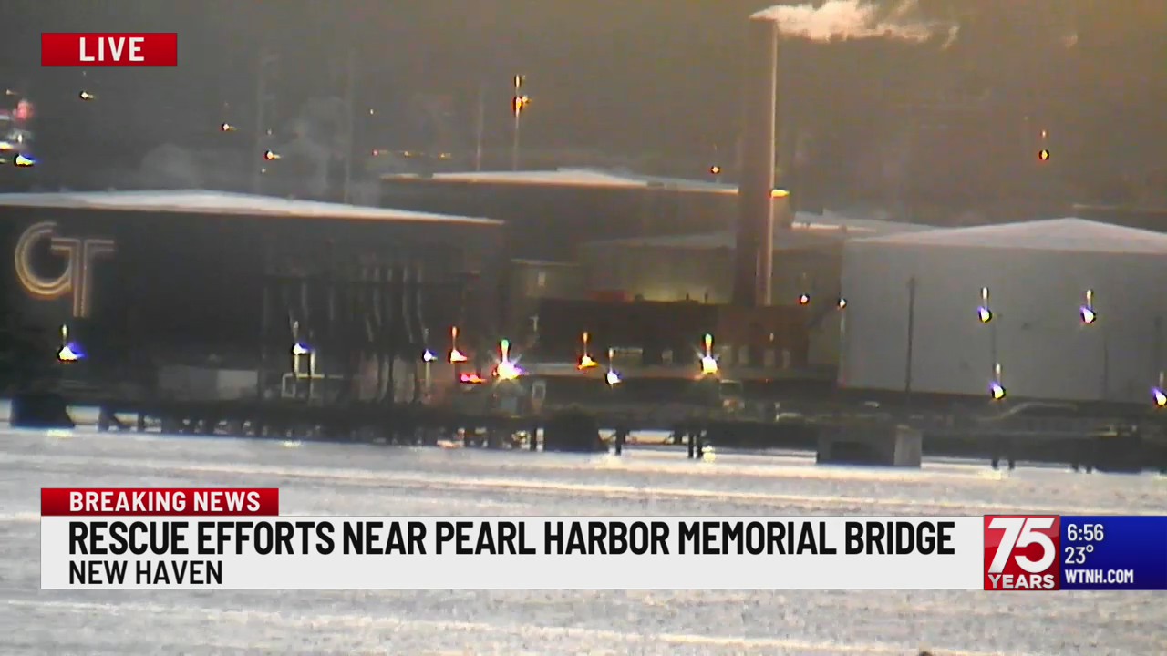 Water rescue underway near Pearl Harbor Memorial Bridge in New Haven ...
