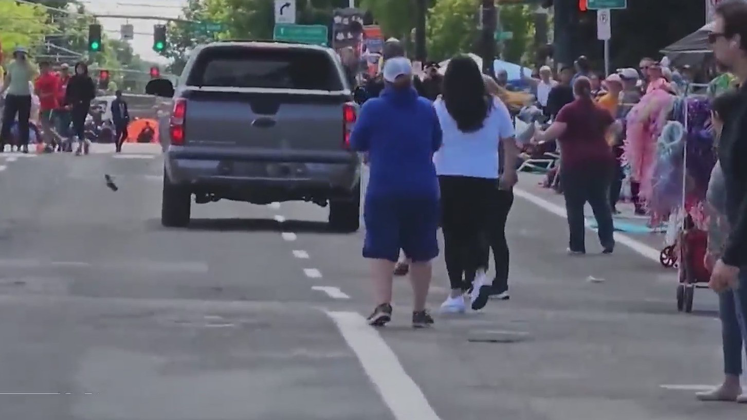 ‘It was pretty scary’: Man speaks out after filming truck drive through ...